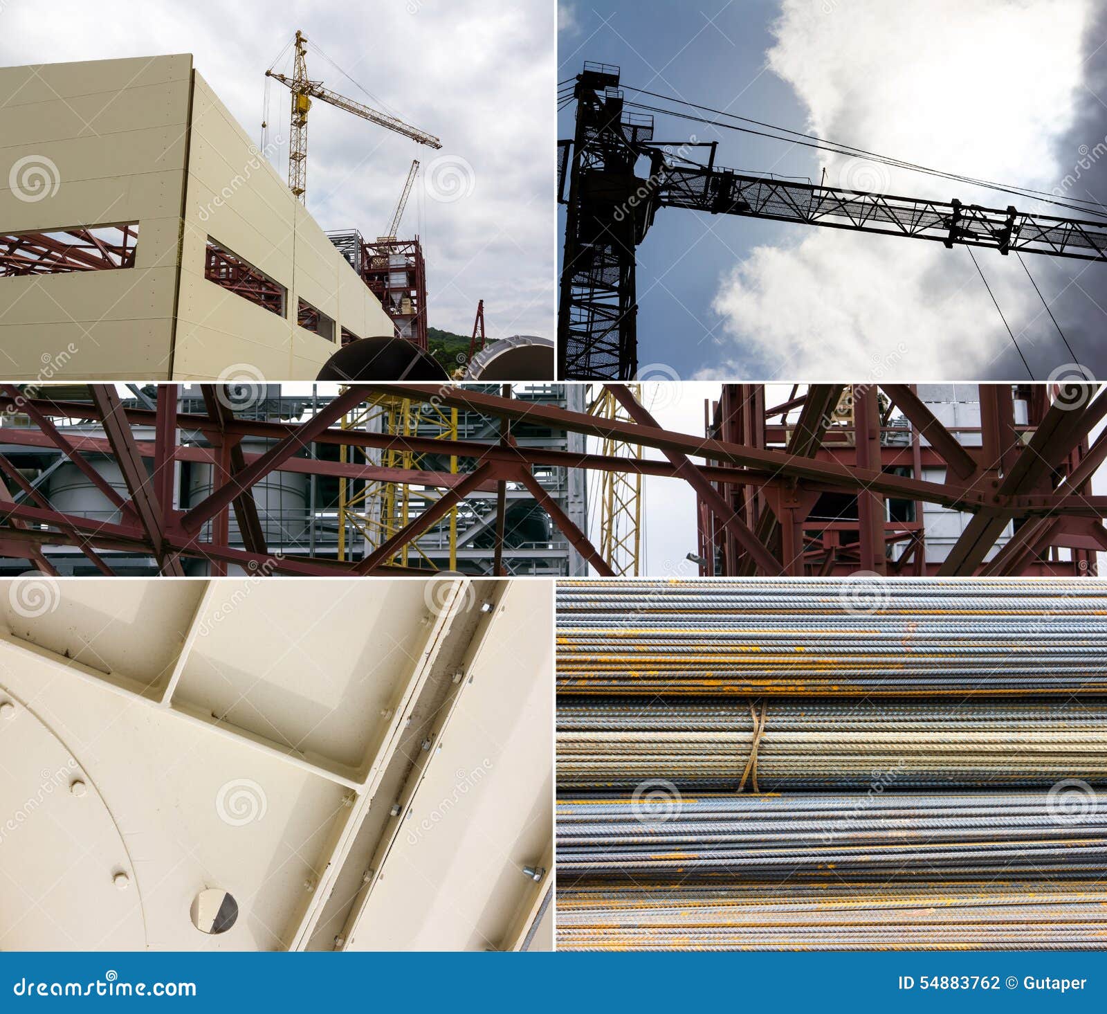 Collage Of Construction Workers Raising Arms Royalty-Free Stock ...