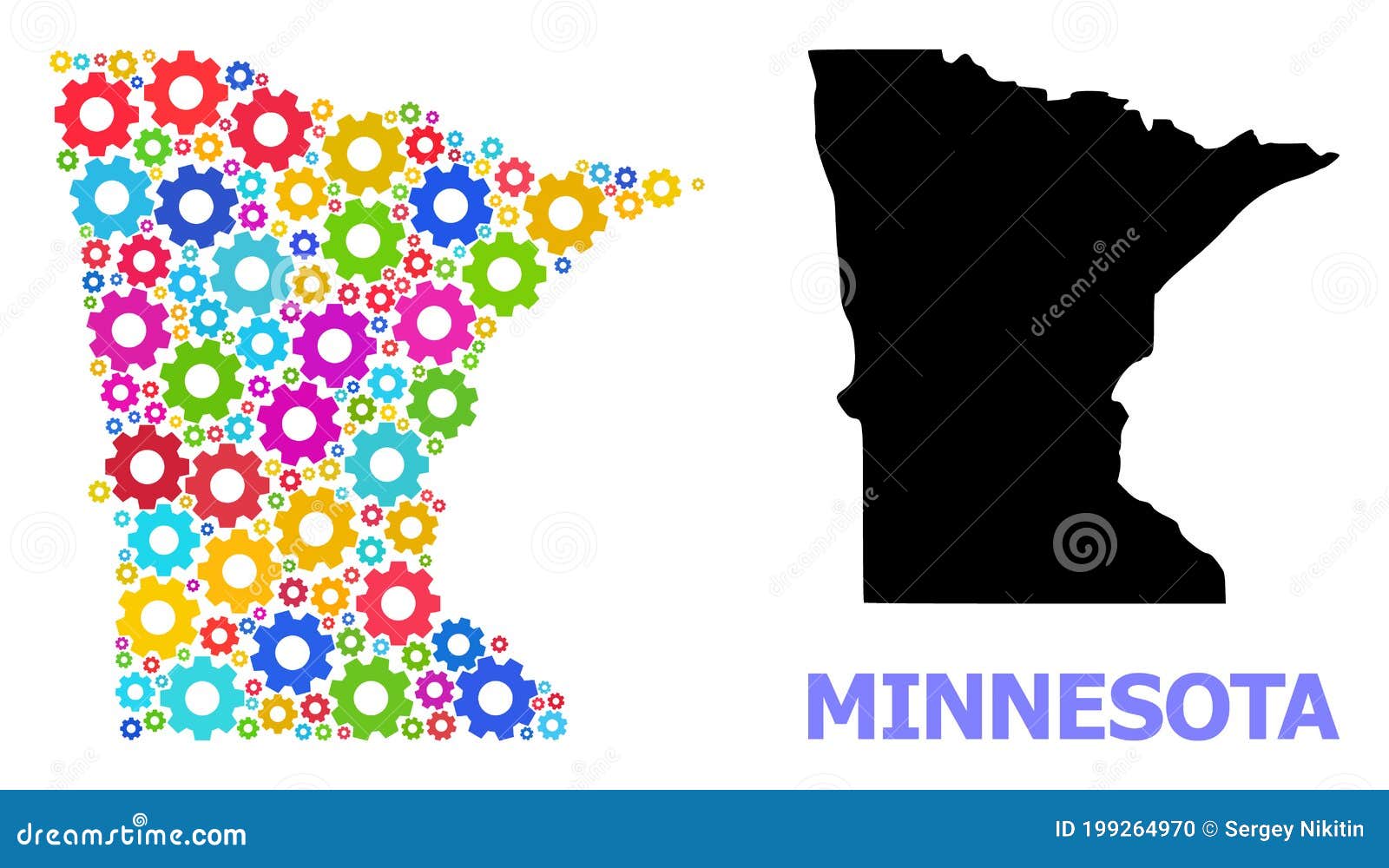 Colorful Minnesota Political Map With Clearly Labeled, Separated Layers ...