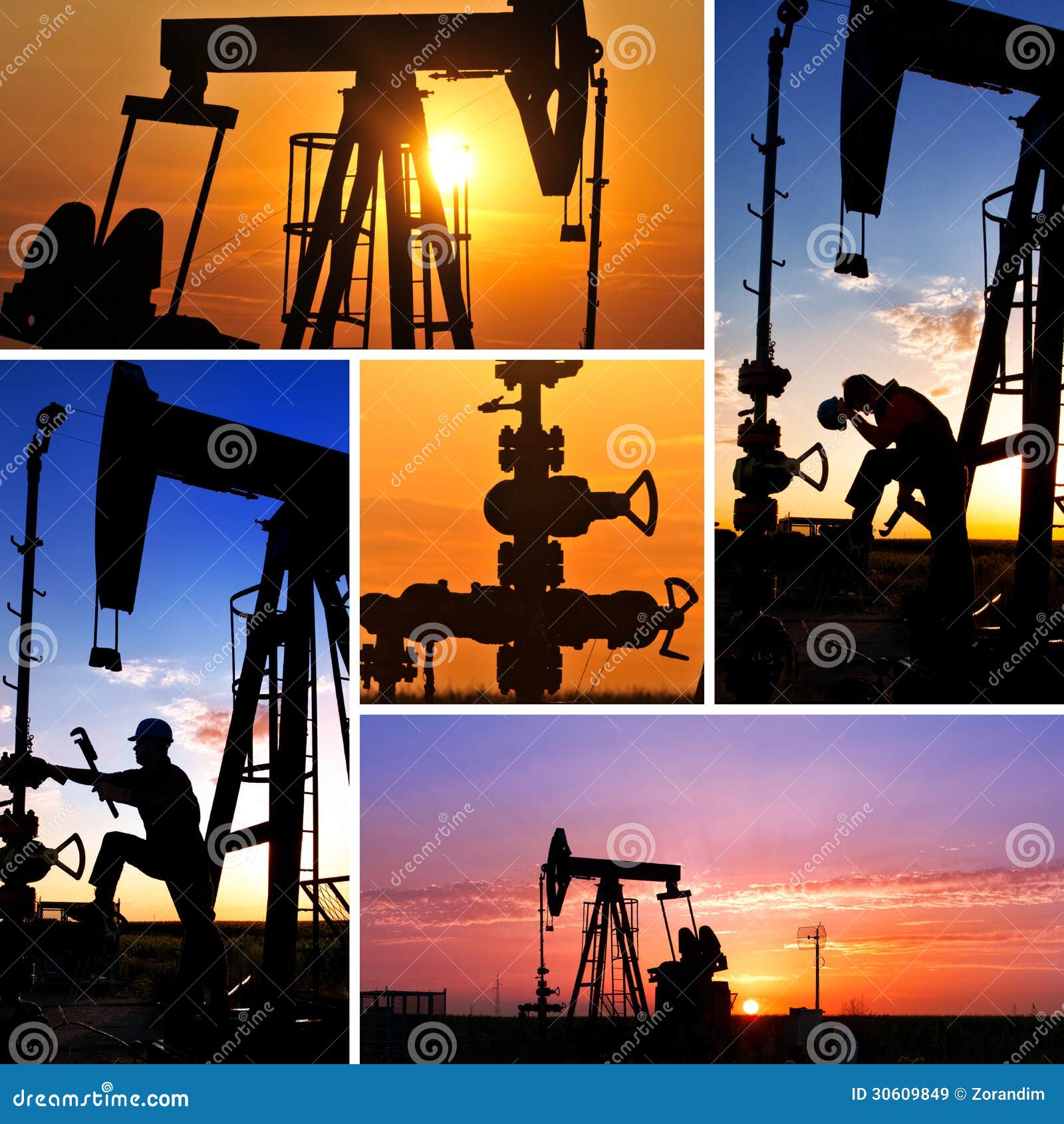 Industrial Collage Showing Workers at Work Stock Image - Image of jack ...