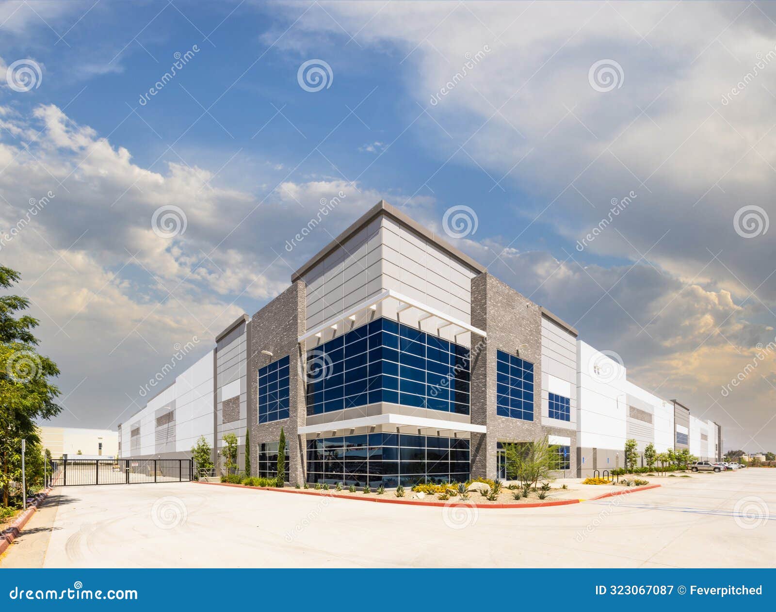 Facade of Modern Industrial Commerce Office Building Stock Image ...