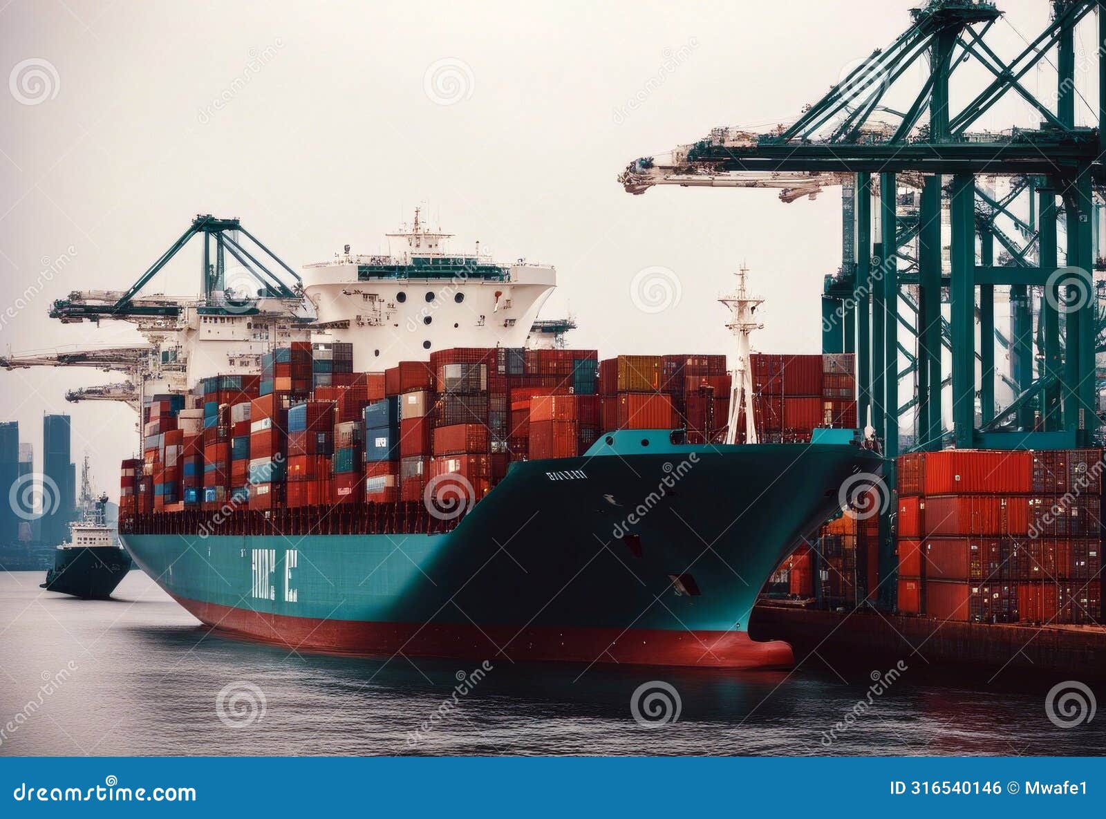 Industrial Commercial Container Import Use Export Ships Generative ...