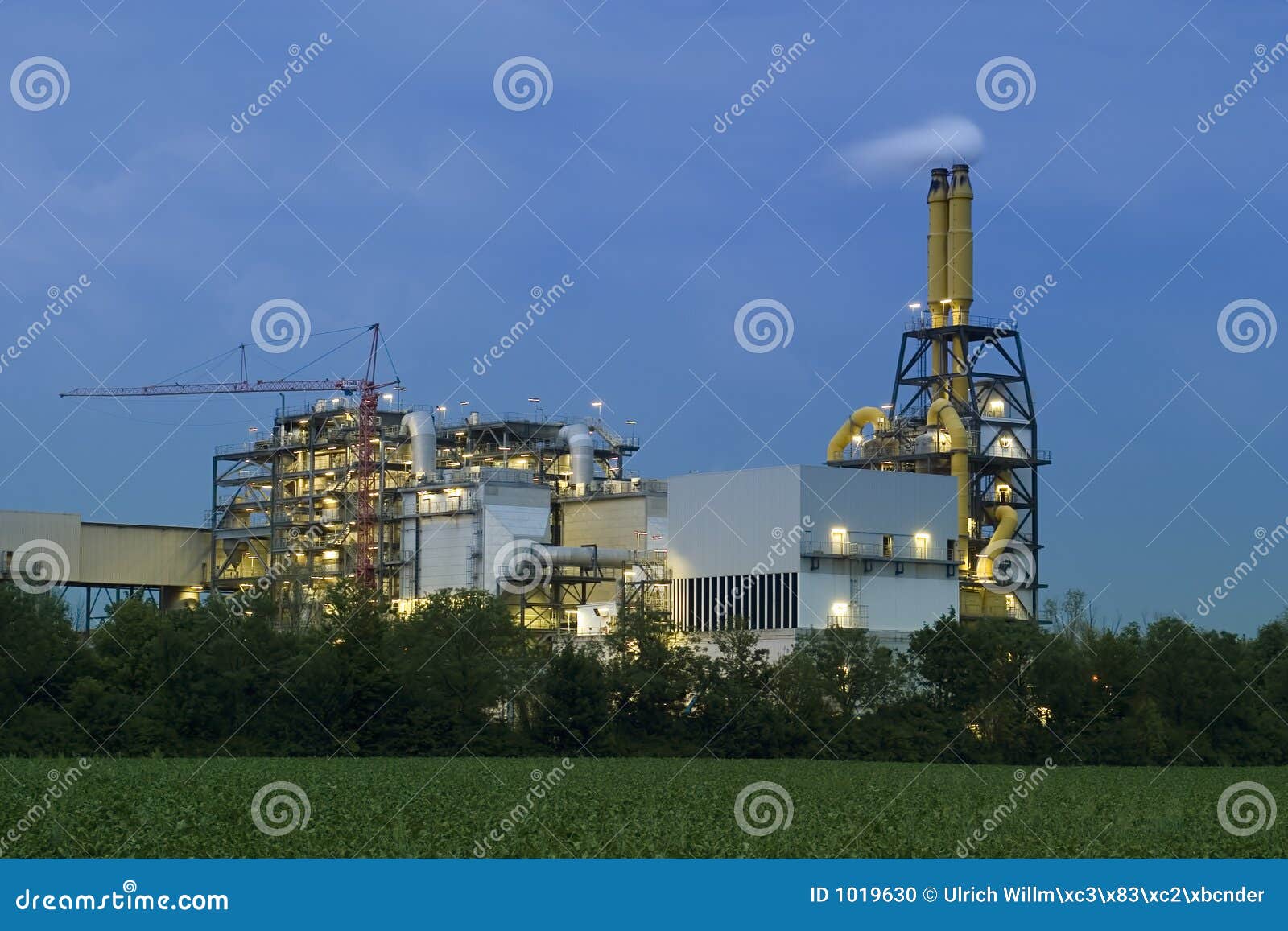 Industrial complex stock photo. Image of chimney, night - 1019630