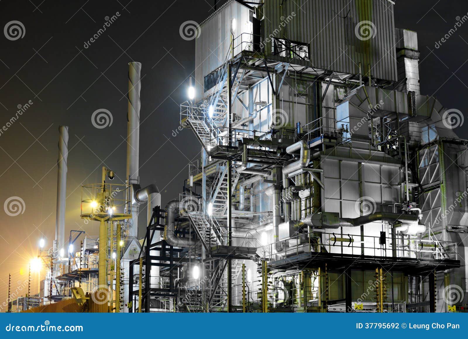 Industrial Complex at Night Stock Photo - Image of industrial ...