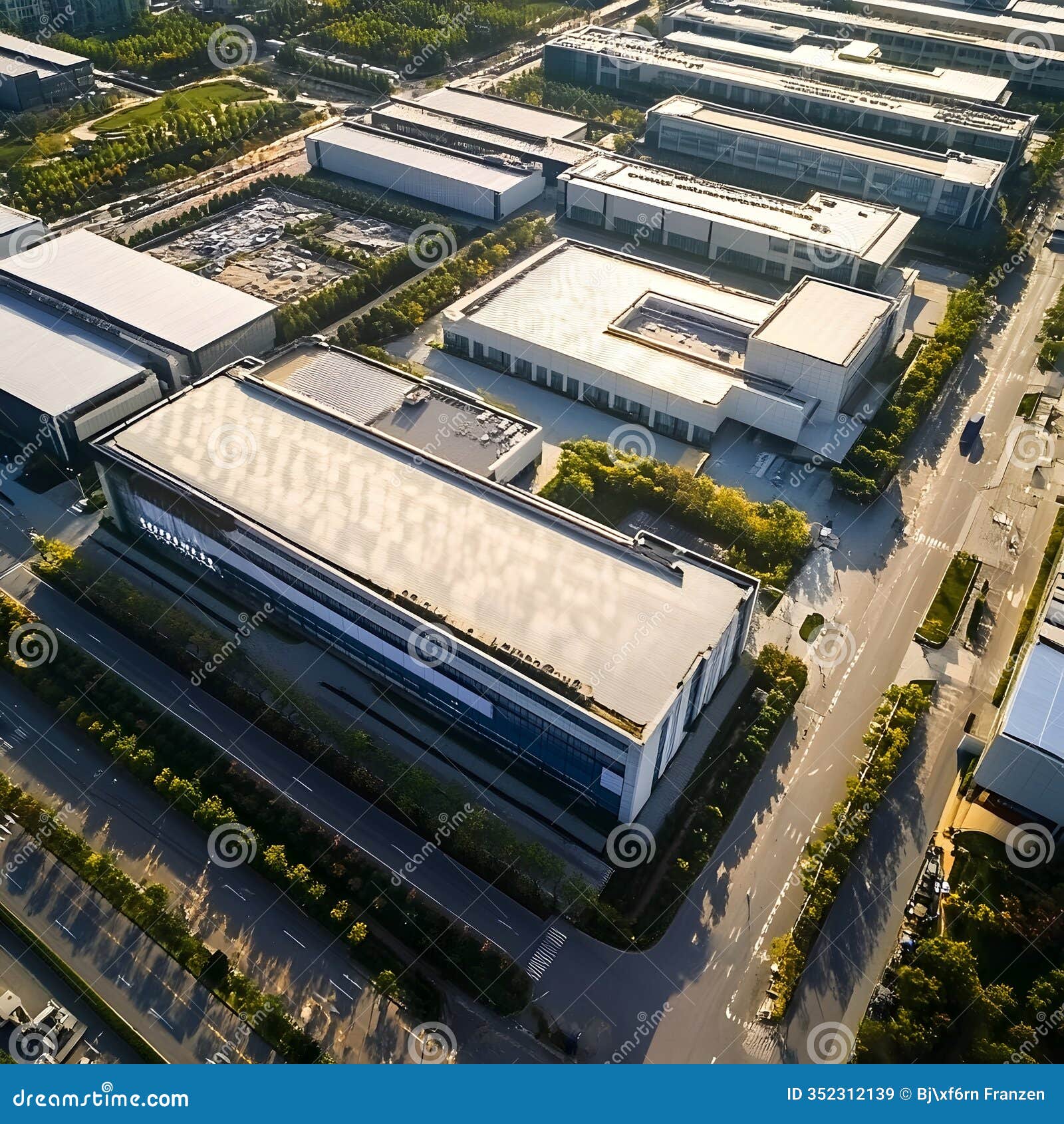 Industrial Complexes Architecture Business District Stock Illustration ...