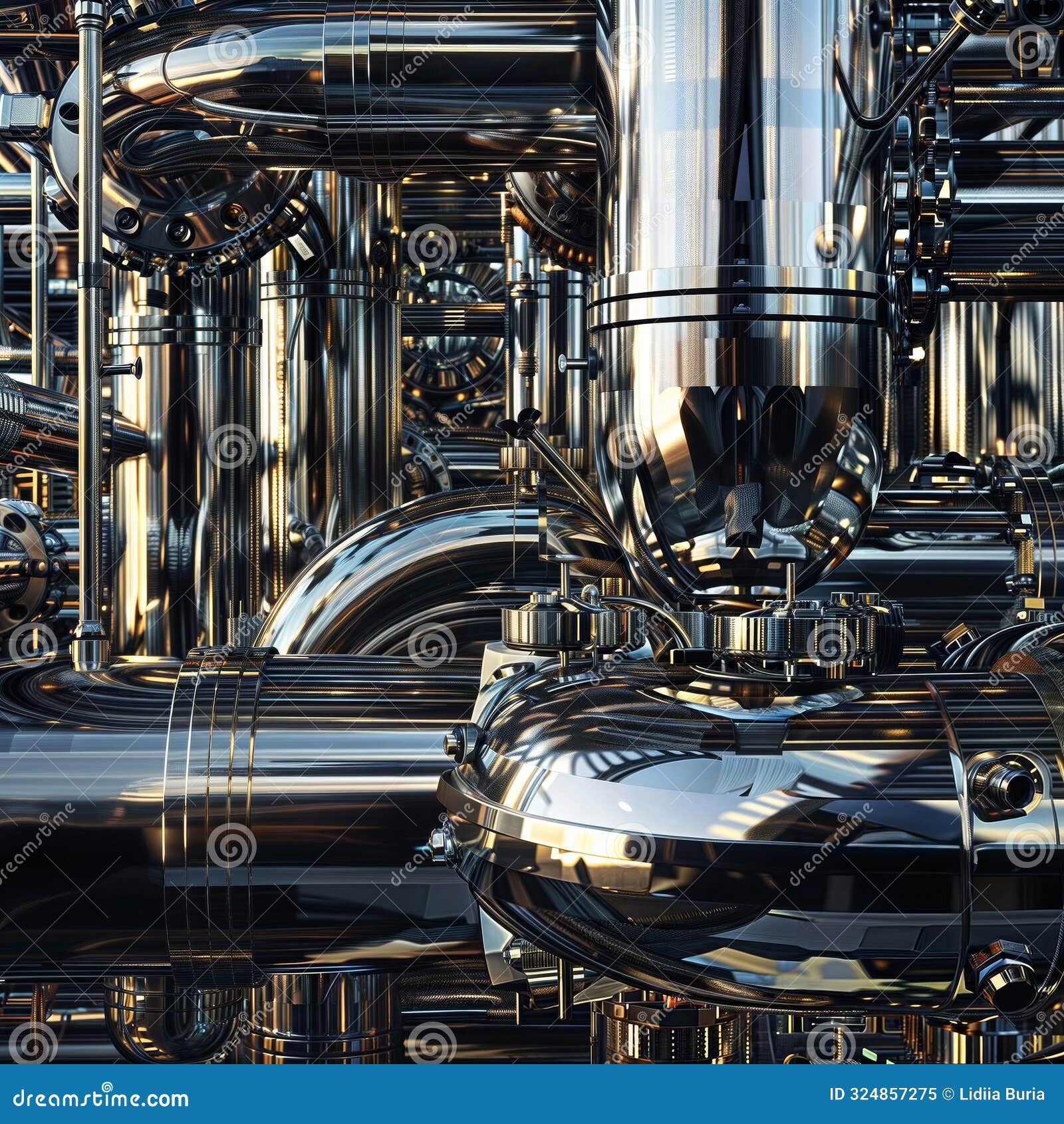 Shiny Pipe Network, Generative Ai Stock Illustration - Illustration of ...