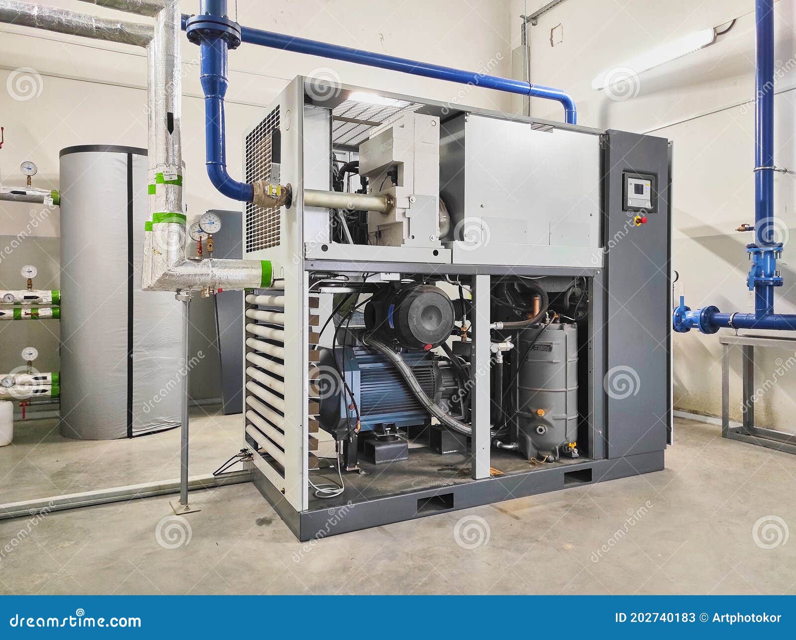 Industrial Compressor Cooling Station at the Manufacturing Plant Stock ...