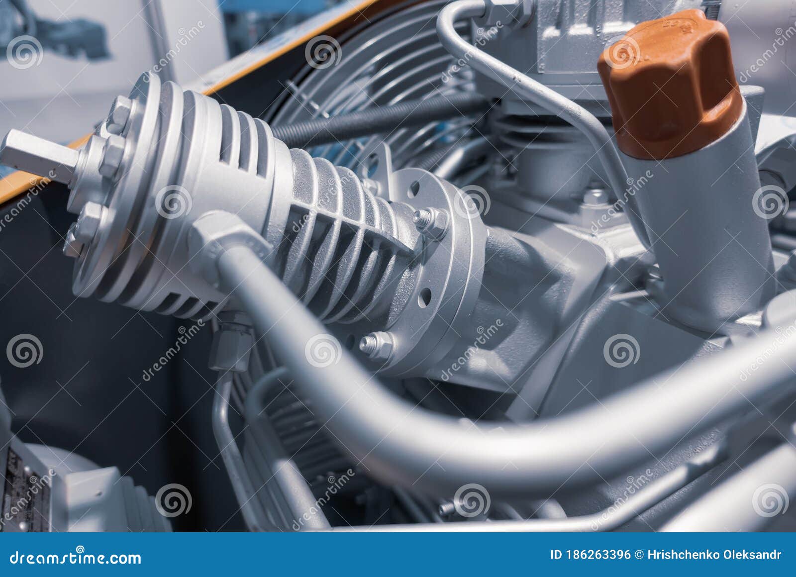 Industrial Compressor. Part of Compressor Engine Stock Photo - Image of ...