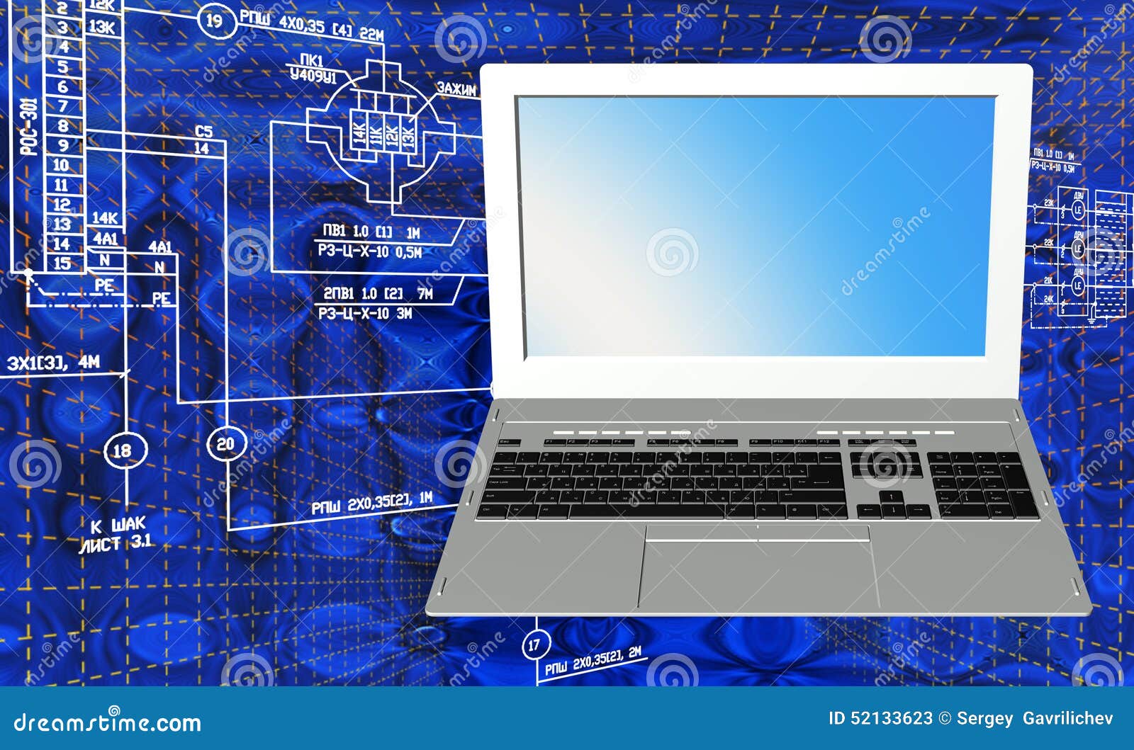 Industrial Computer Technology Stock Illustration - Illustration of ...