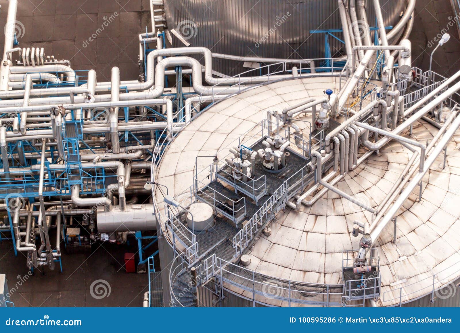 Industrial Concept. Liquid Gas Container. Gas Storage in the Port ...