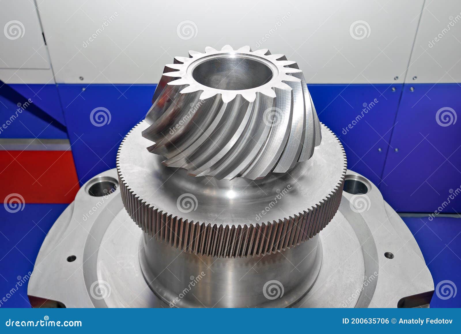 Industrial Conical Gear with Spiral Machine Teeth Stock Photo - Image ...