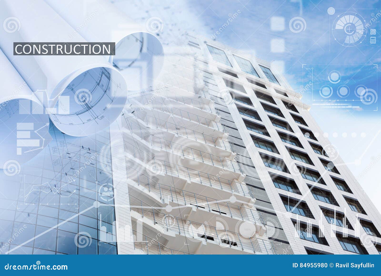 Industrial Construction Collage With Charts Stock Photo | CartoonDealer ...