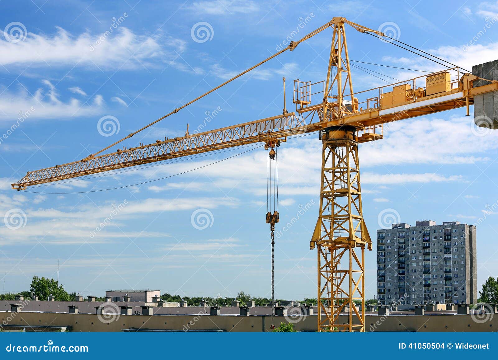 Industrial Construction Crane and Buildings Stock Photo - Image of ...