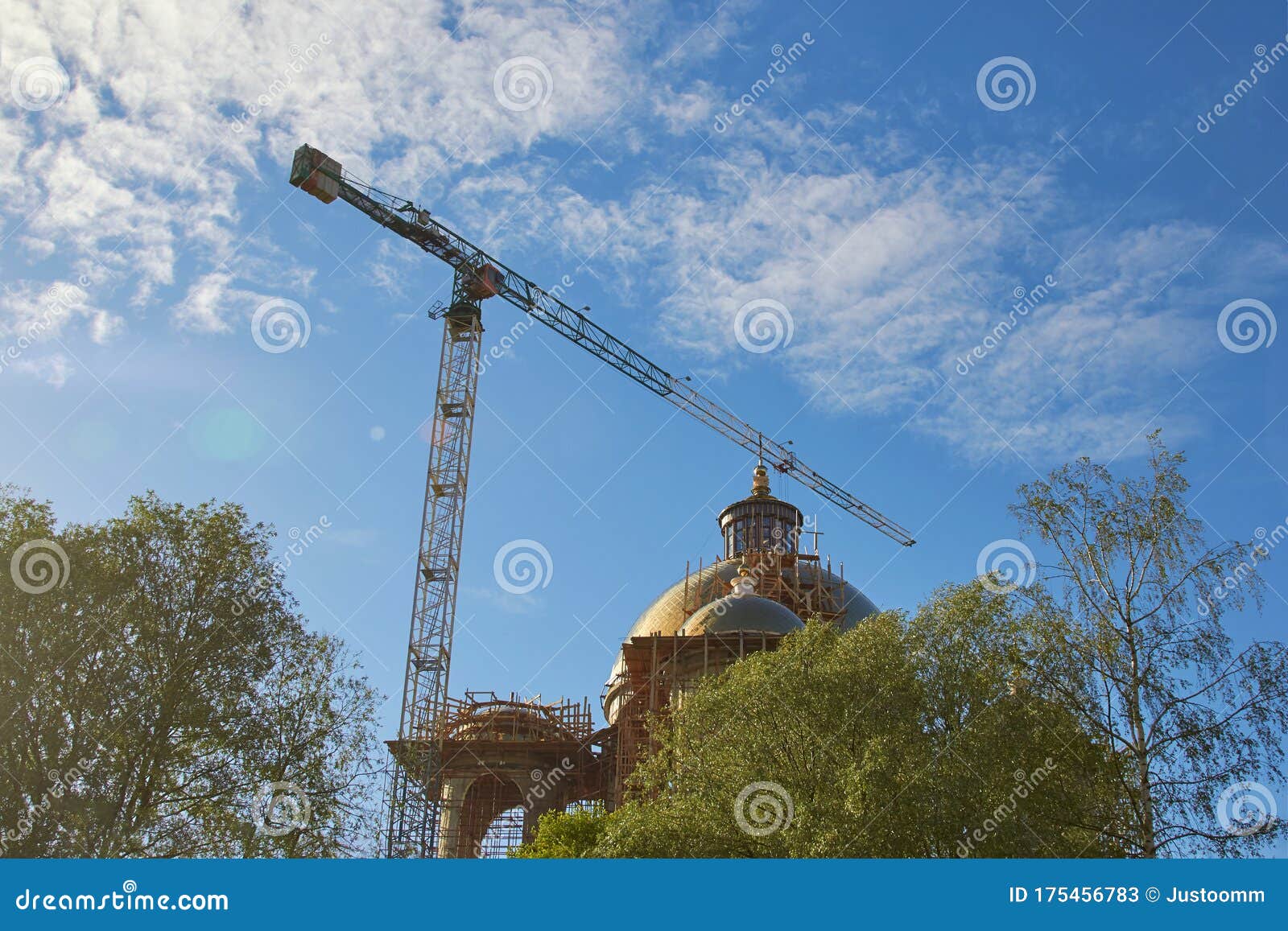 Industrial Construction Cranes the Construction of an Building Stock ...