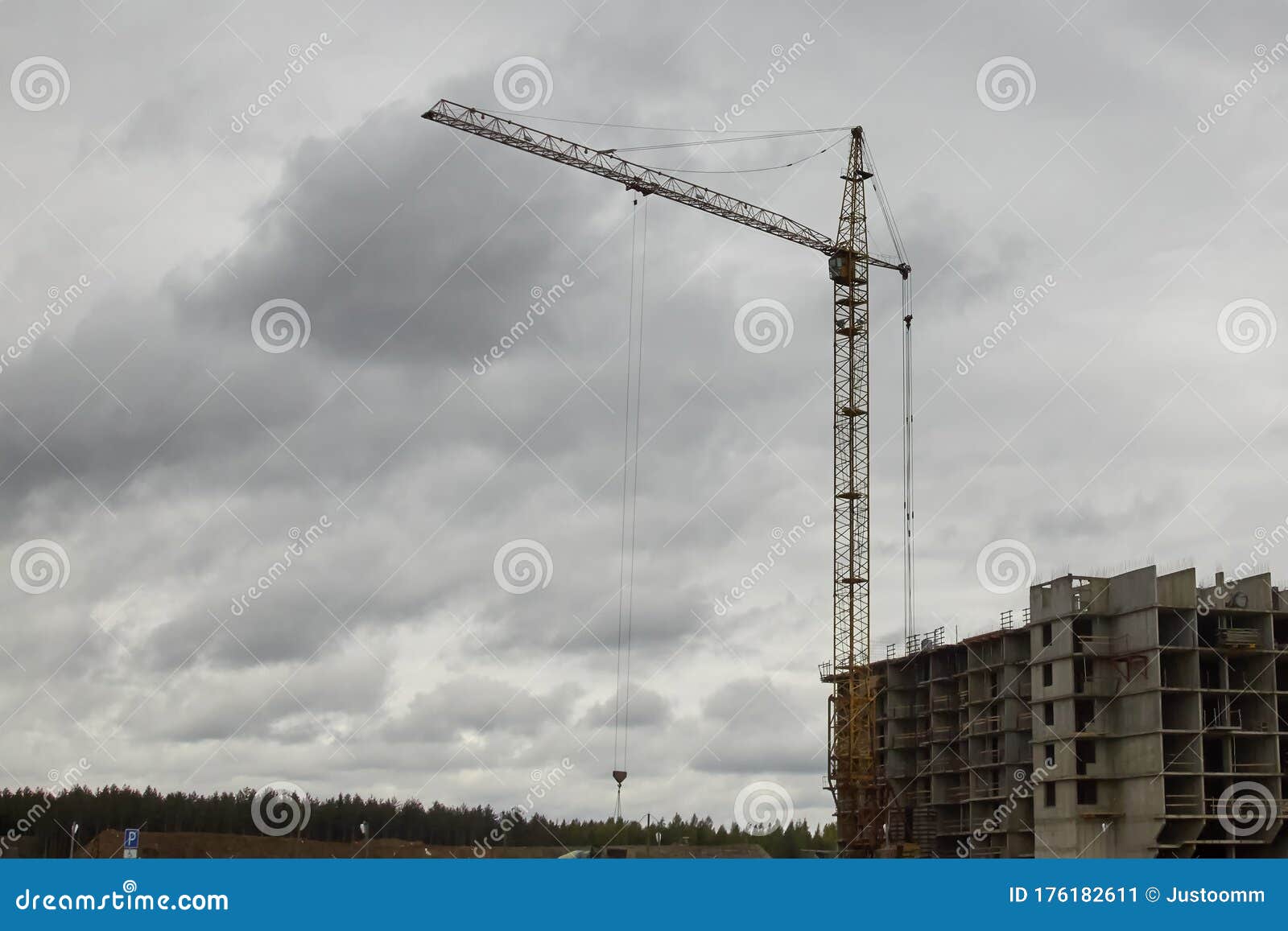 Industrial Construction Cranes the Construction of an Building Stock ...