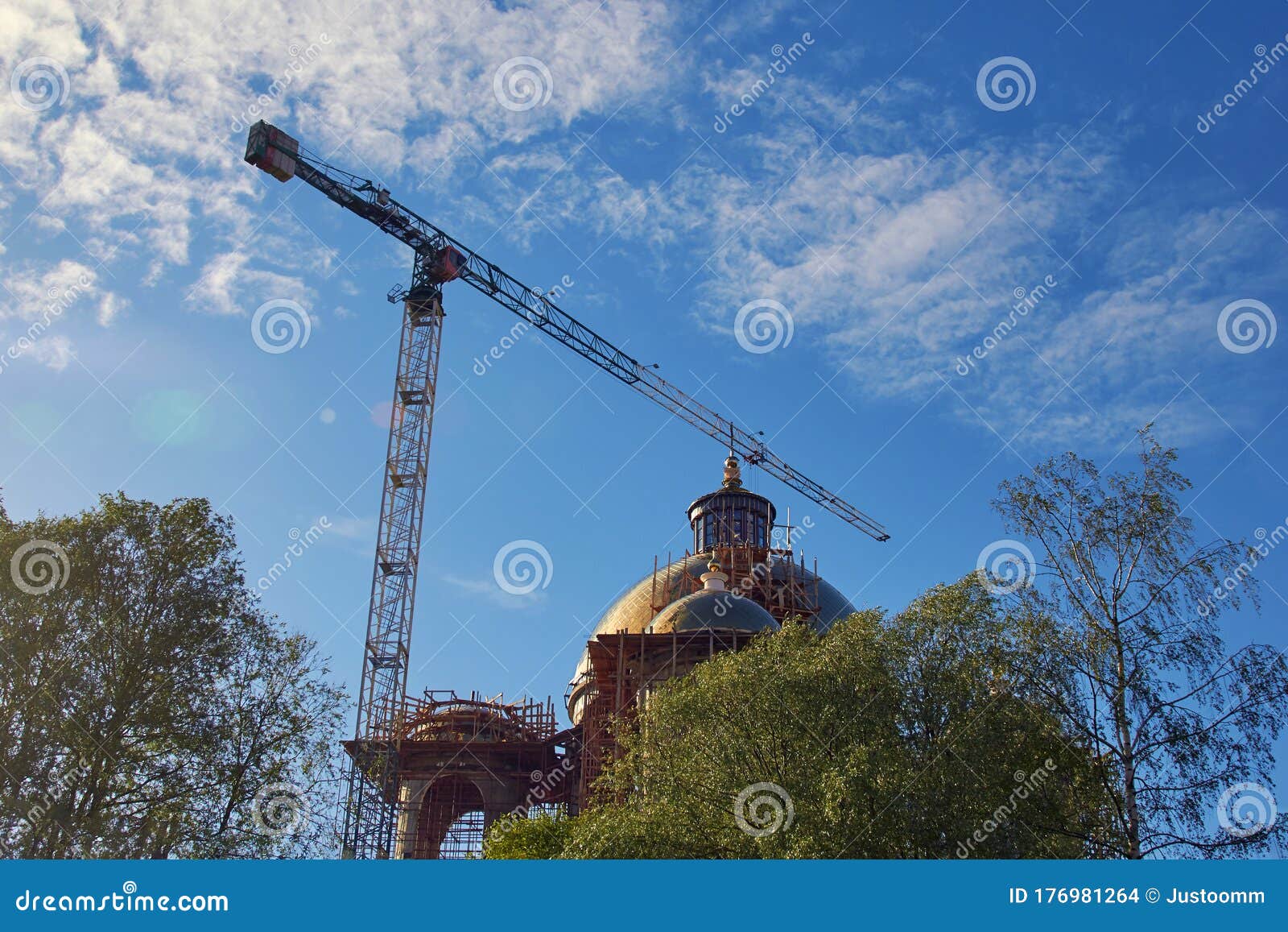 Industrial Construction Cranes the Construction of an Building Stock ...