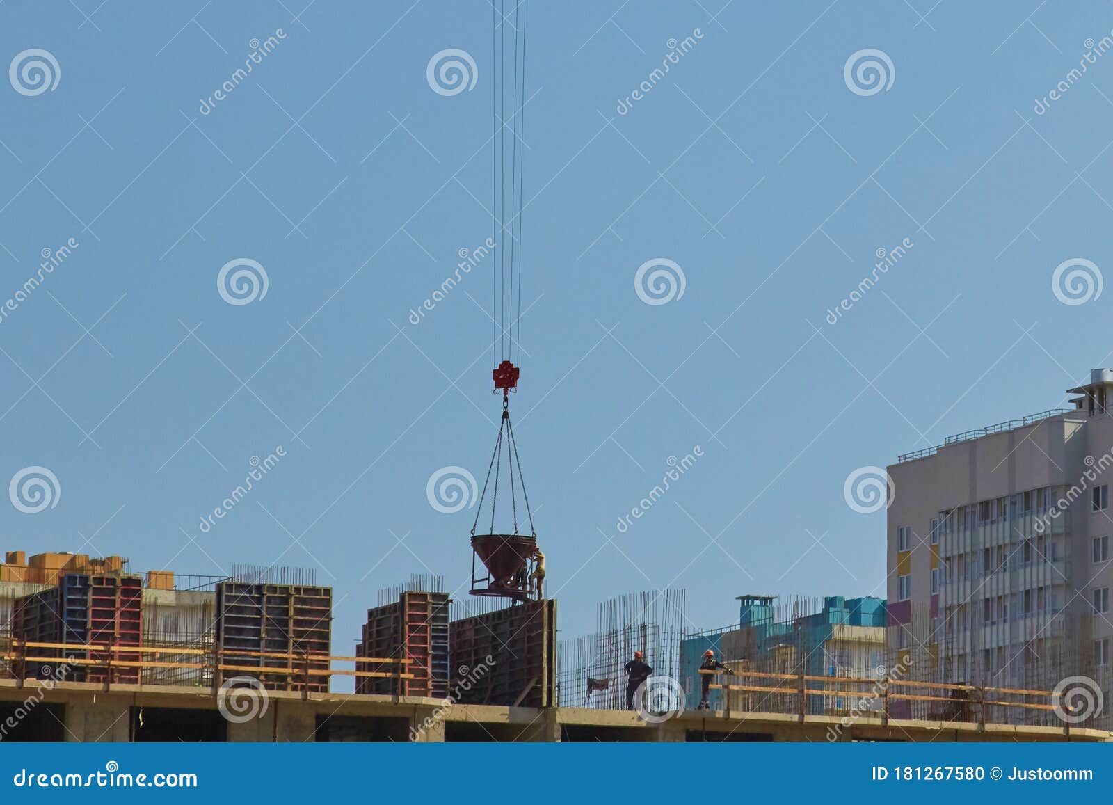 Industrial Construction Cranes the Construction of an Building Stock ...