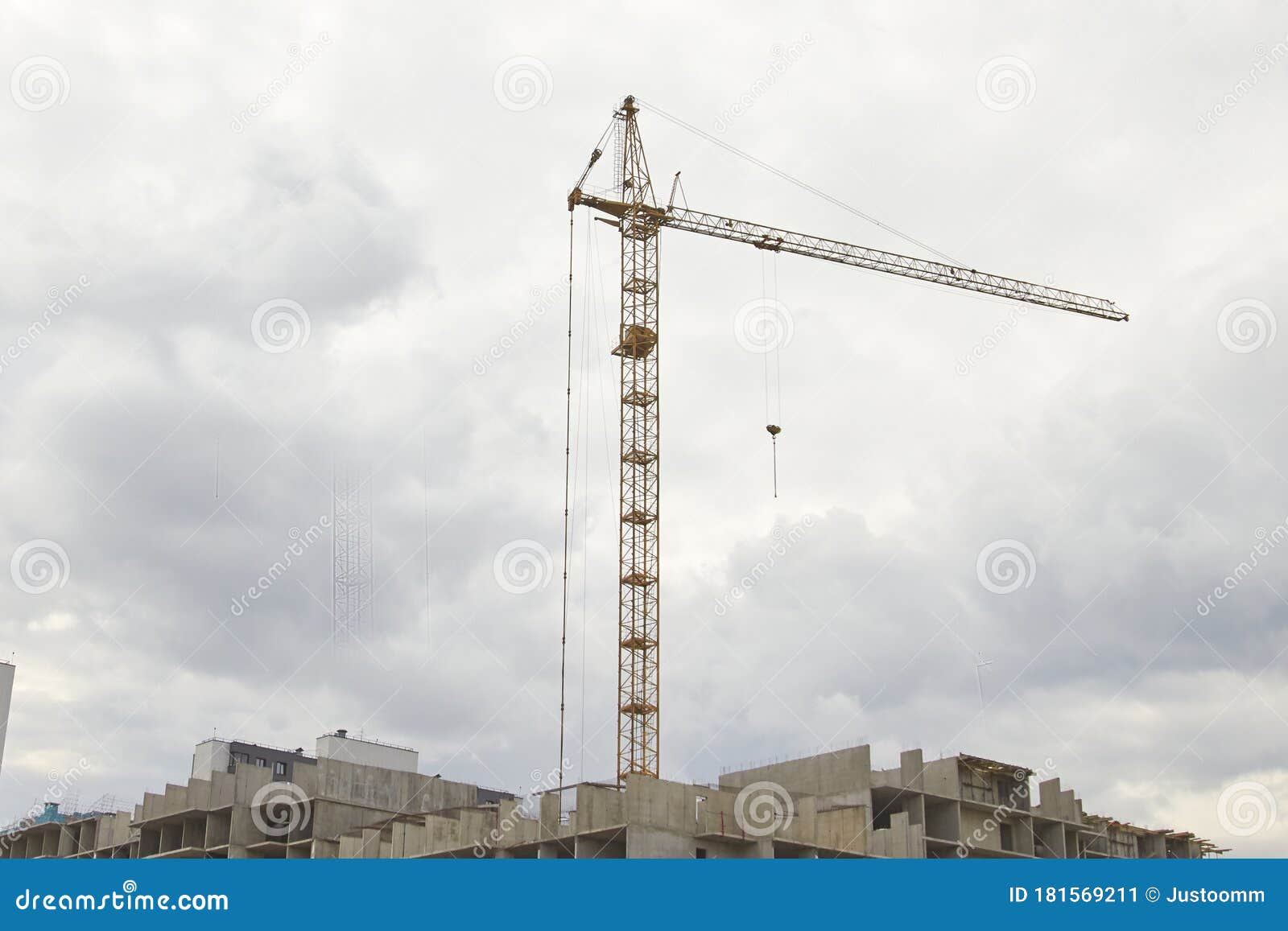 Industrial Construction Cranes the Construction of an Building Stock ...