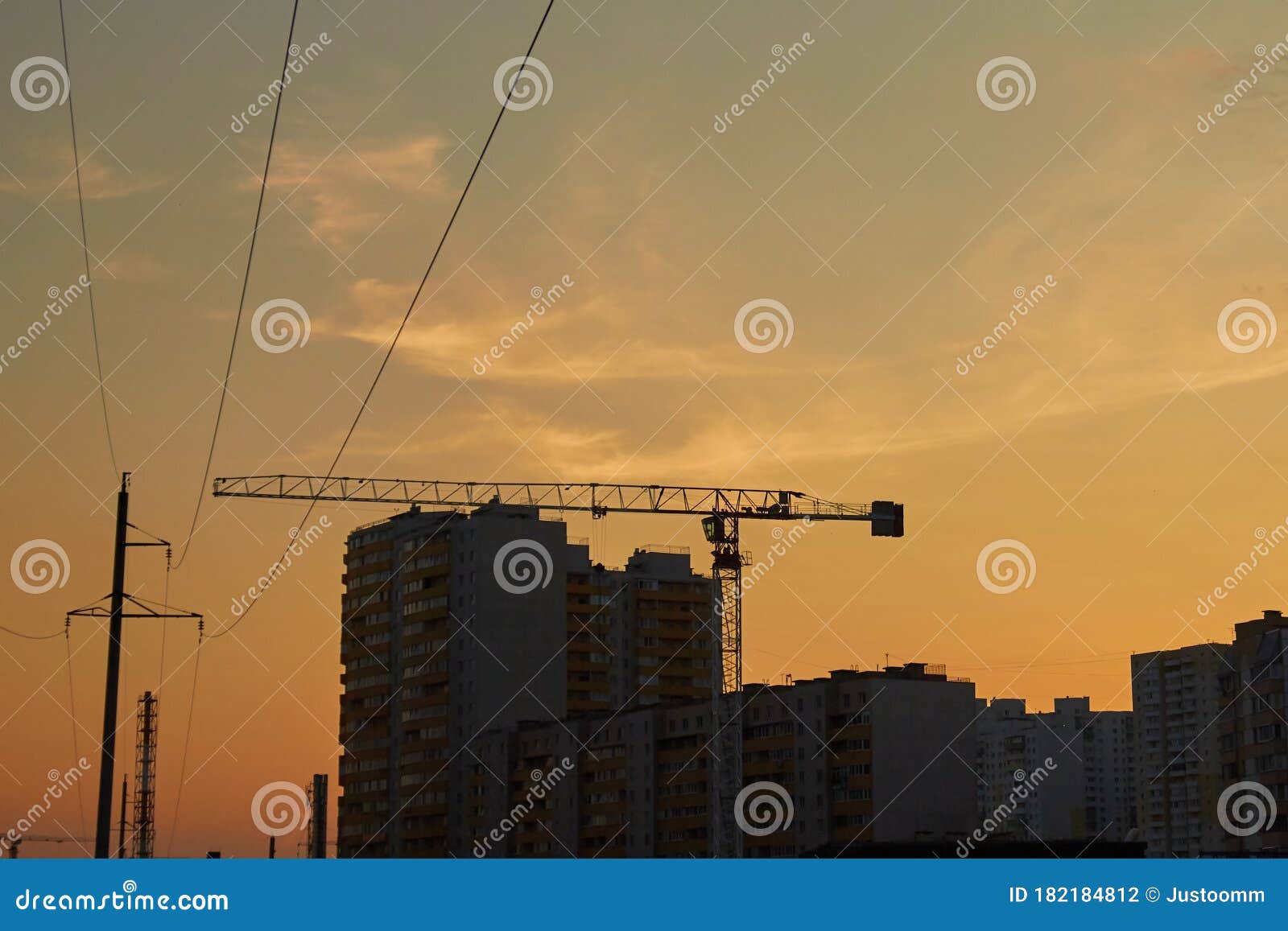 Industrial Construction Cranes the Construction of an Building Stock ...