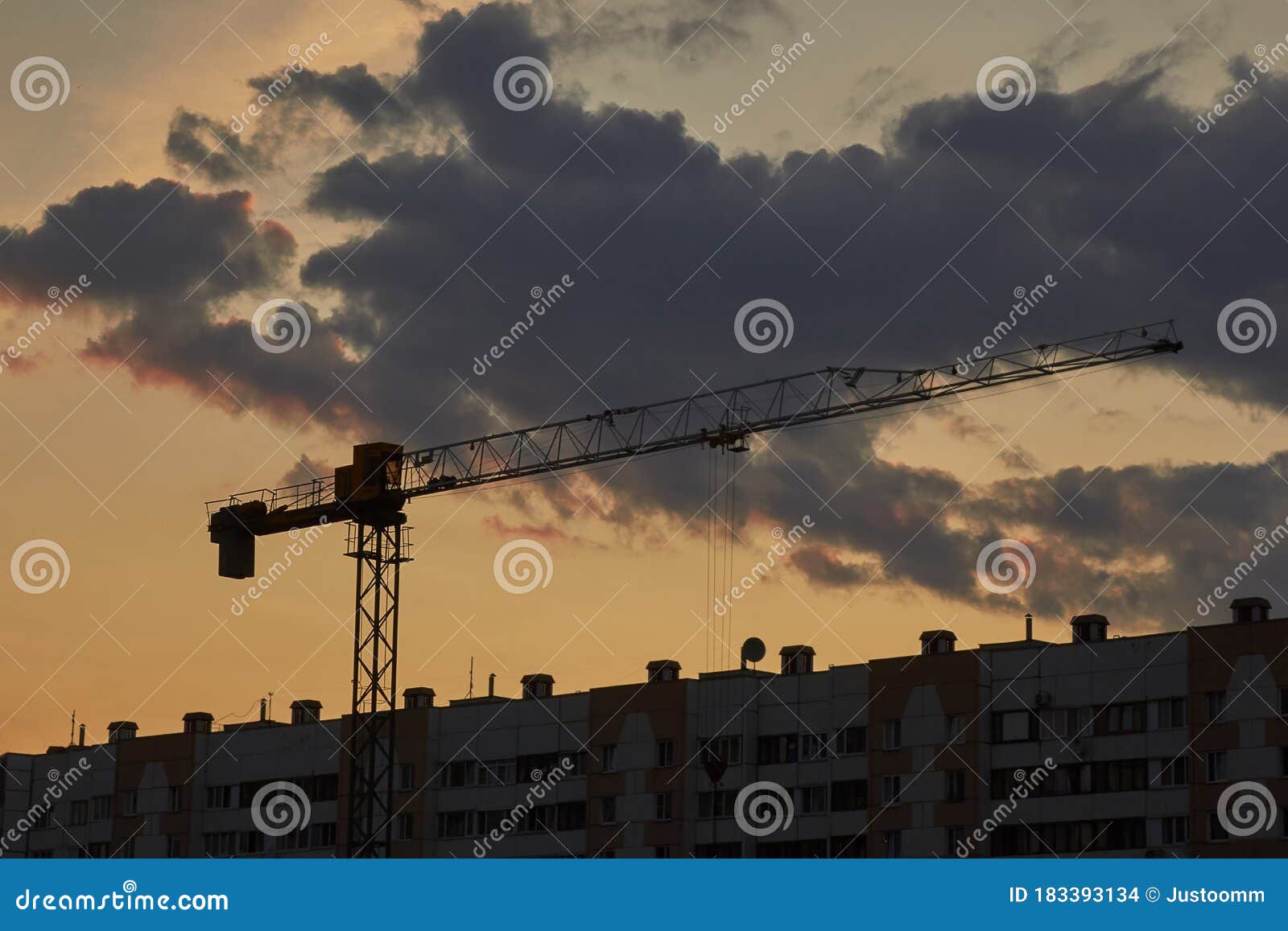 Industrial Construction Cranes the Construction of an Building Stock ...