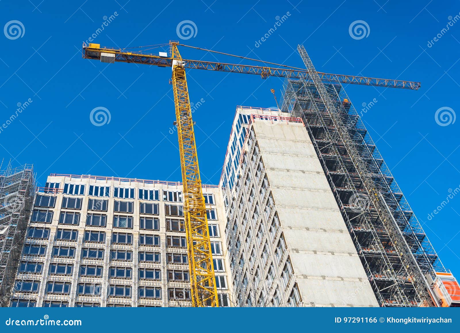 Industrial Construction Cranes and Building Stock Photo - Image of ...