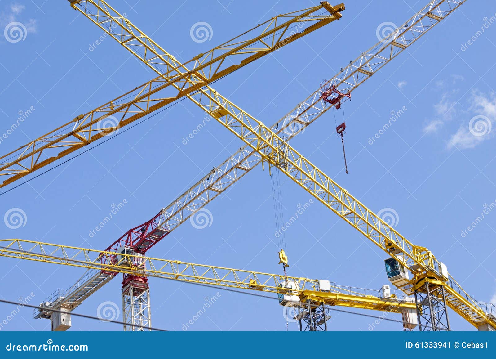 Industrial Construction Cranes Stock Image - Image of steel, machine ...