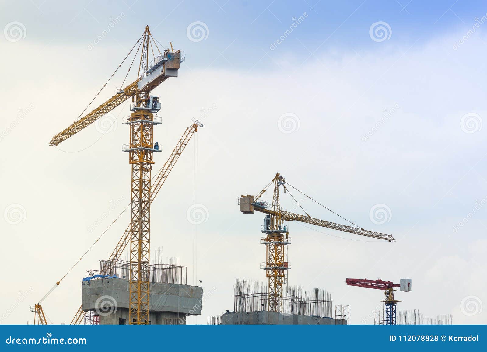 Industrial Construction Cranes Stock Photo - Image of exterior ...