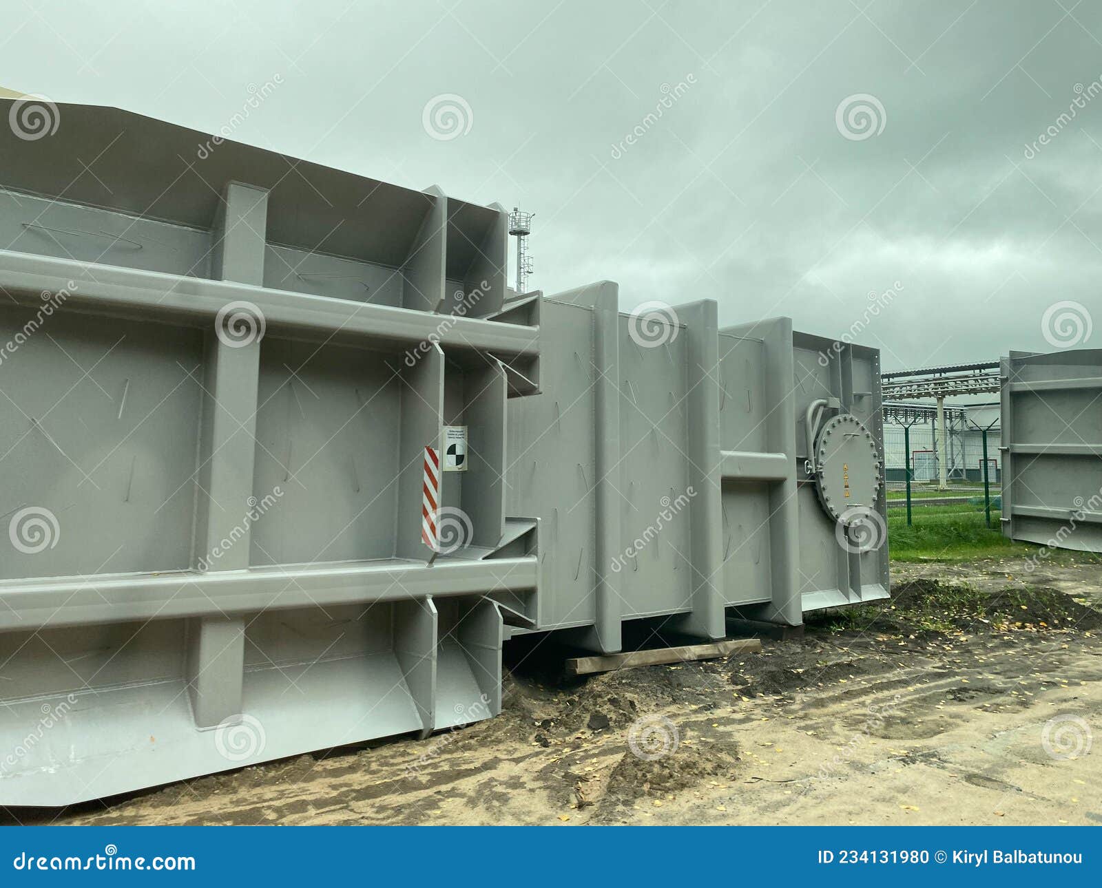 Industrial Construction Site with Large Steel Structures Stock Photo ...