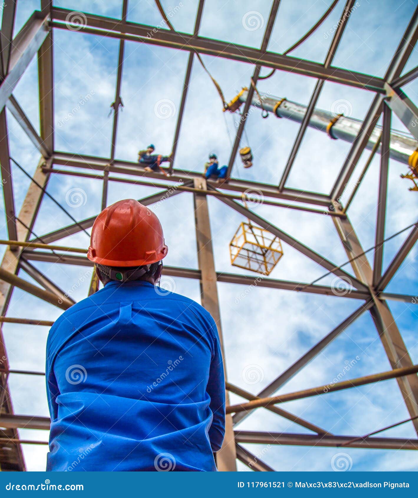 Industrial Construction Worker Frames Stock Image - Image of ground ...