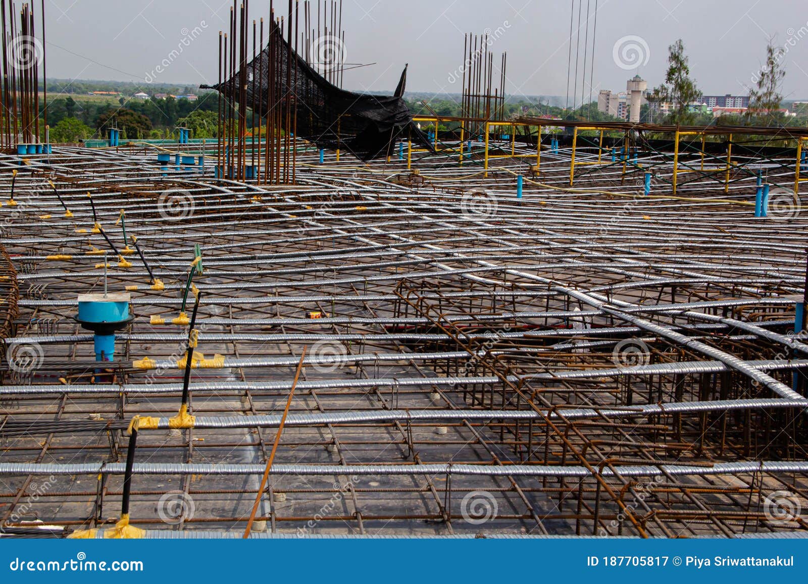 Industrial Construction Working on Post-Tension Stock Image - Image of ...