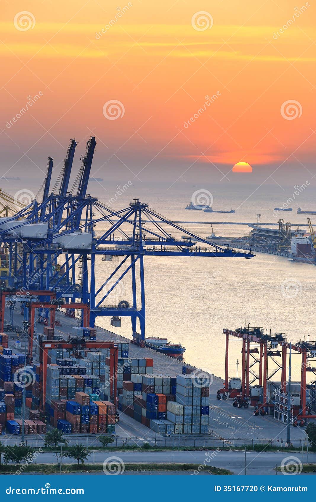 Industrial Container Cargo Freight Ship Stock Photo - Image of crane ...