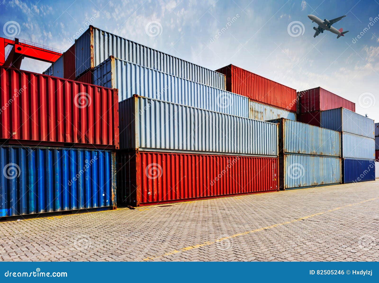 Industrial Container Terminal on the Scene Stock Photo - Image of ...