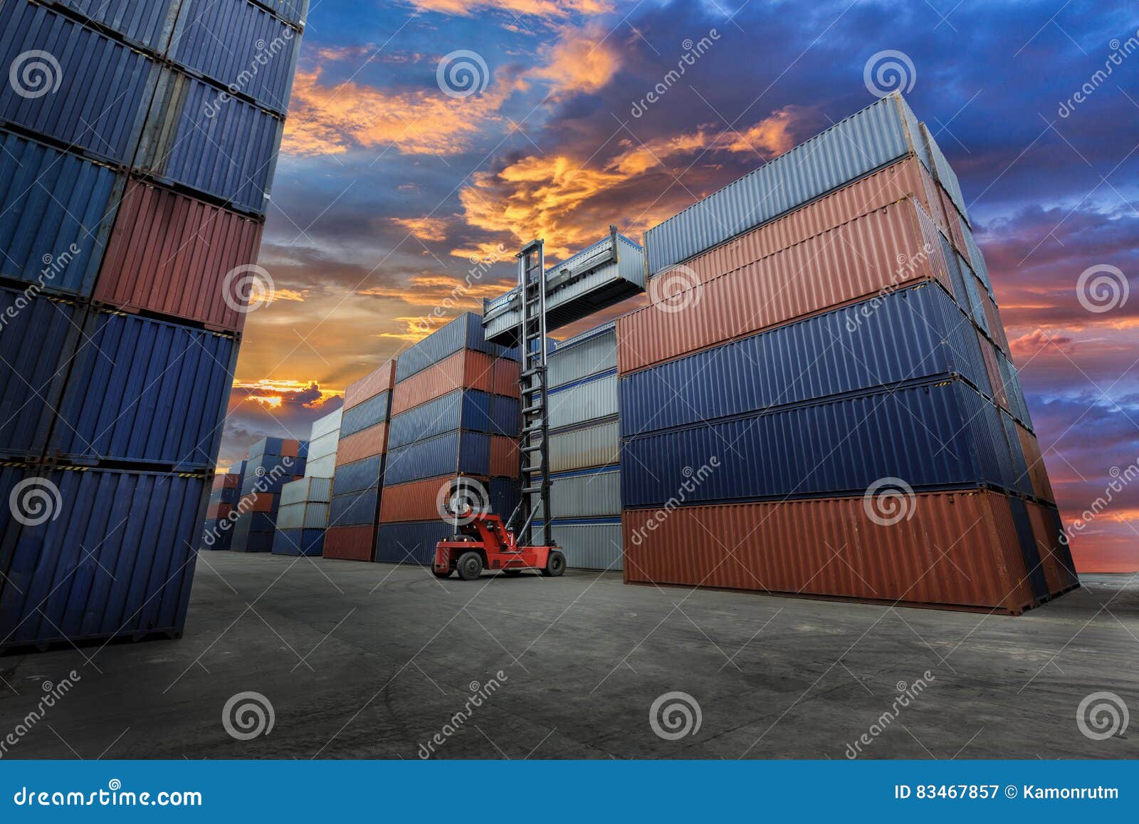 Industrial Container Yard for Logistic Stock Image - Image of customs ...