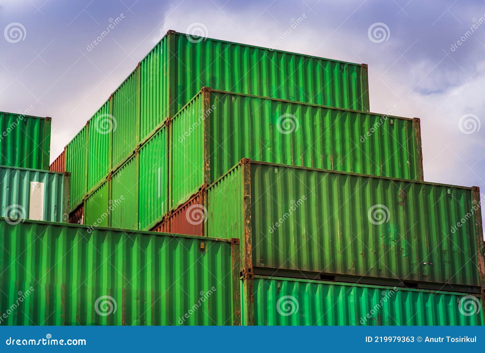 Industrial Containers Box for Logistic Import Export Business Concept ...