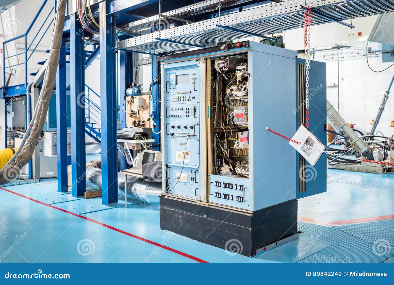 Industrial Control Board and Industrial Interior. Stock Image - Image ...
