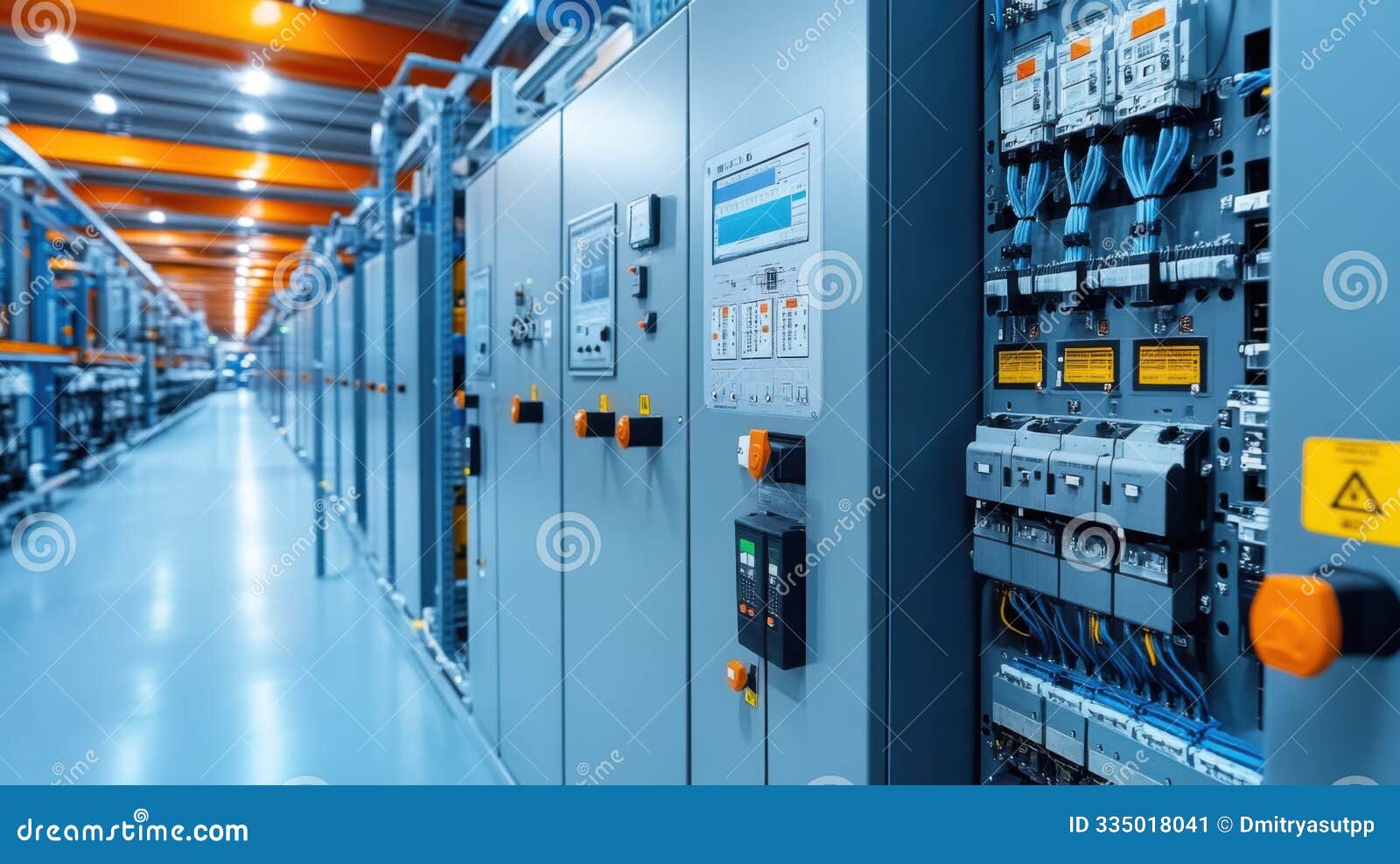 Industrial Control Panel with Circuit Breakers and Switches in a Server ...