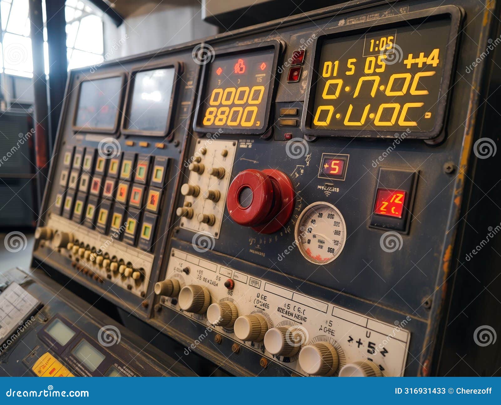 Industrial Control Panel Close-up Stock Image - Image of vintage ...