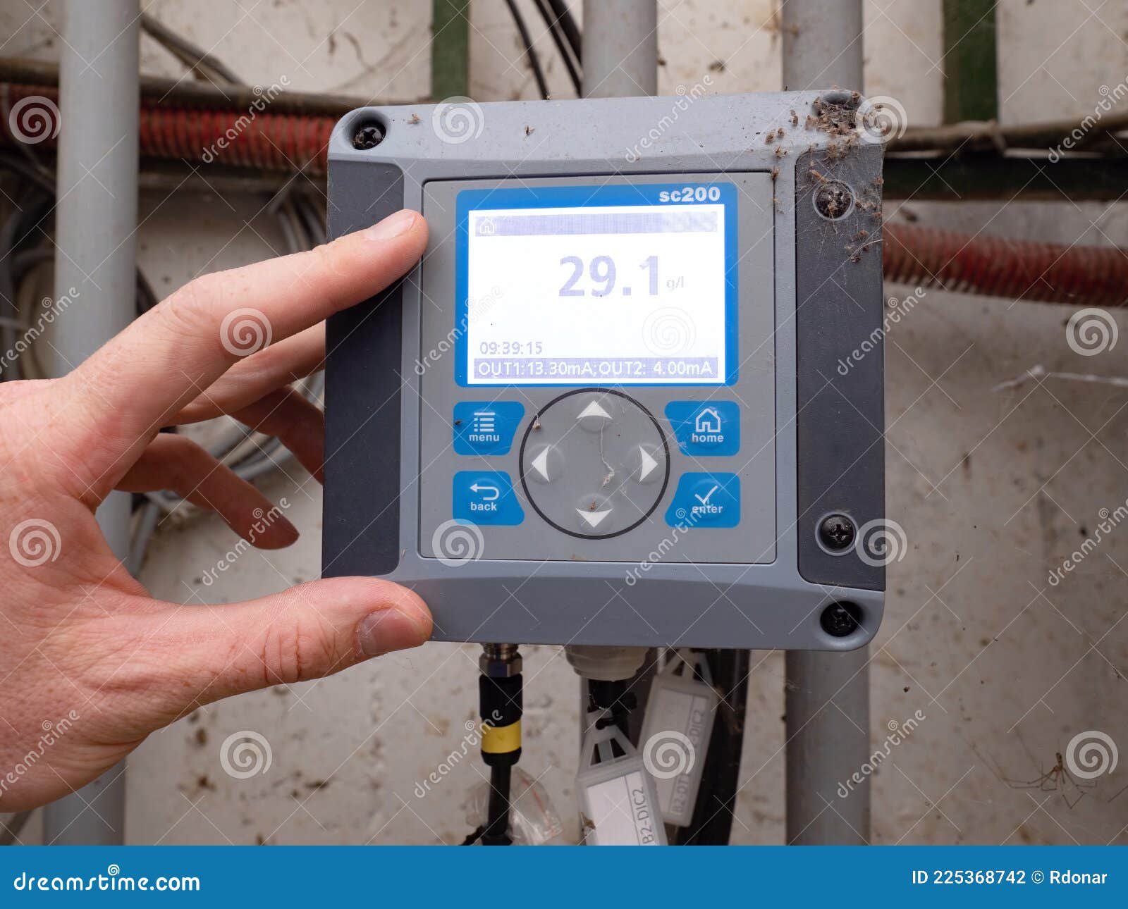 The Industrial Control Panel. Selective Focus of Numbers on Digital ...