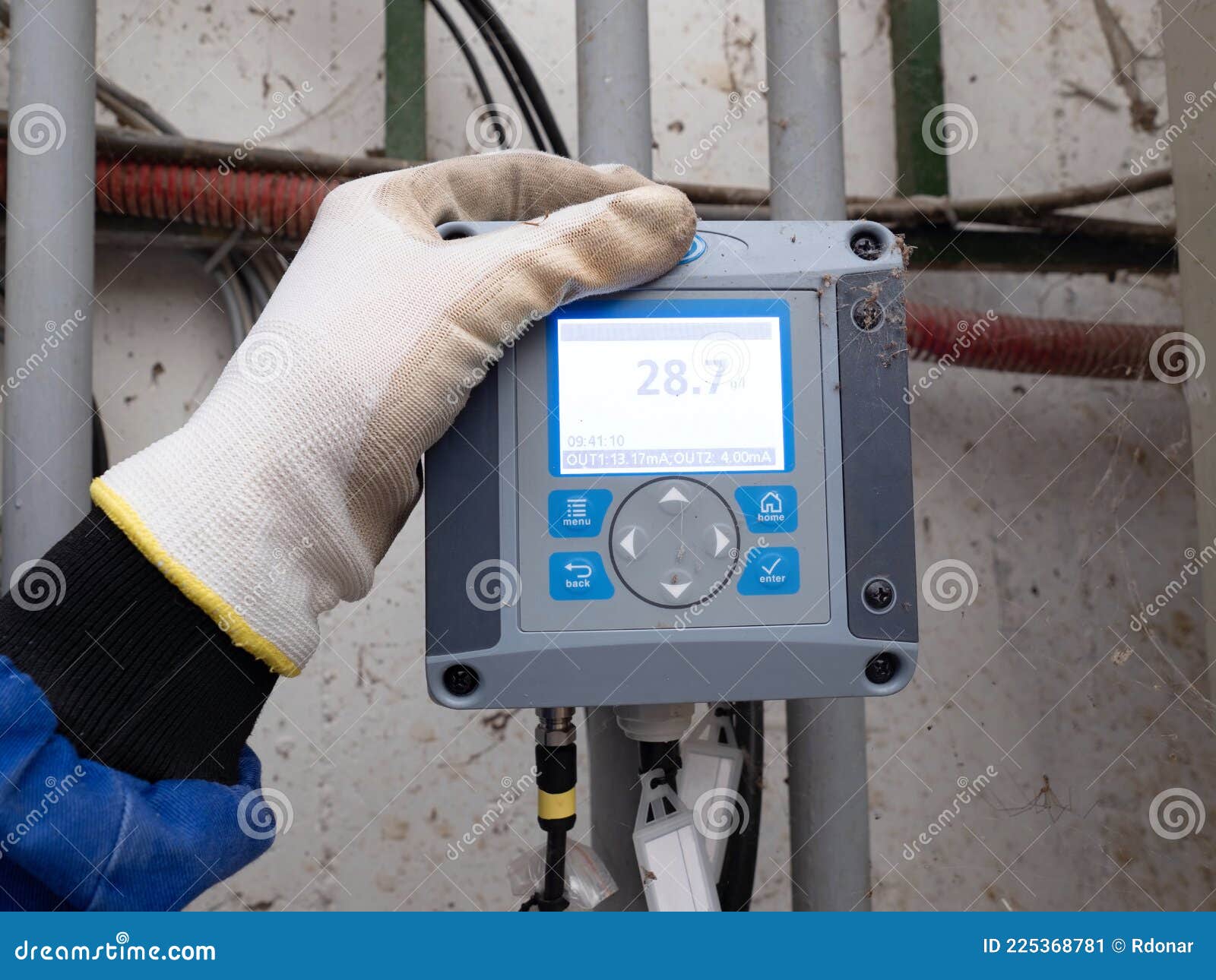 The Industrial Control Panel Shows the Current Temperature Editorial ...