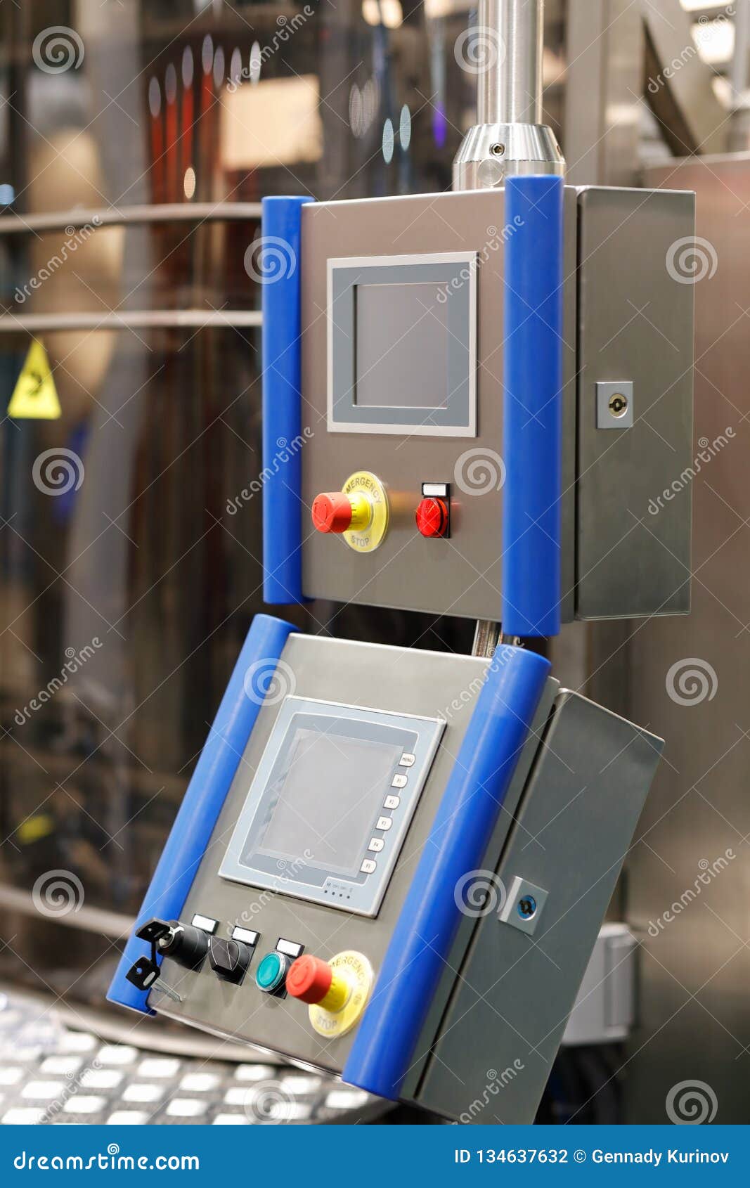Industrial Control Panels with Touch Screens Stock Photo - Image of ...
