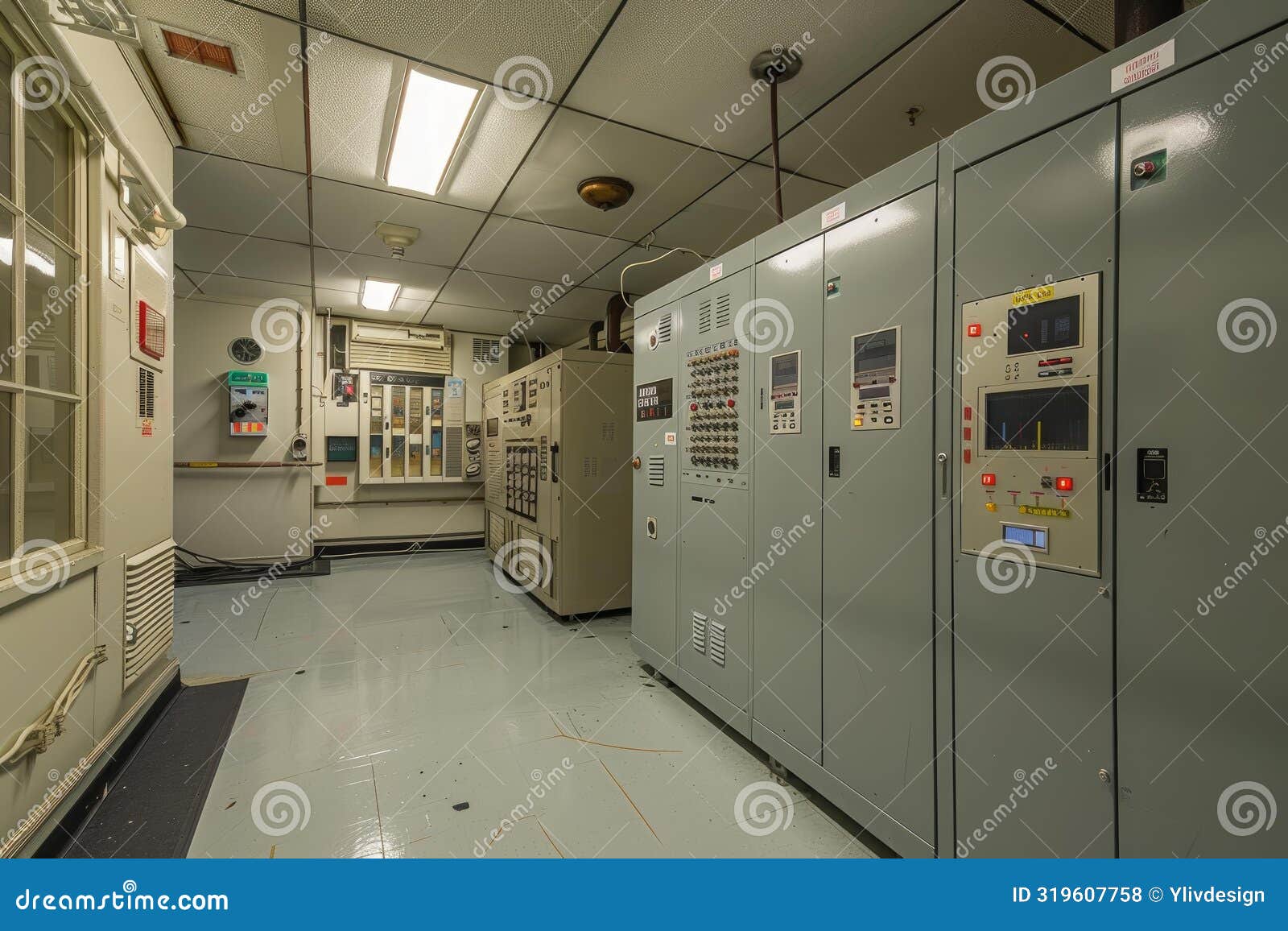 Industrial Control Room with Electrical Panels Stock Photo - Image of ...