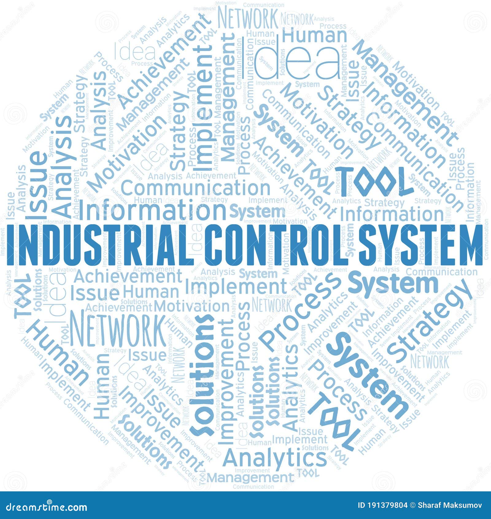 Industrial Control System Typography Vector Word Cloud. Stock Vector ...