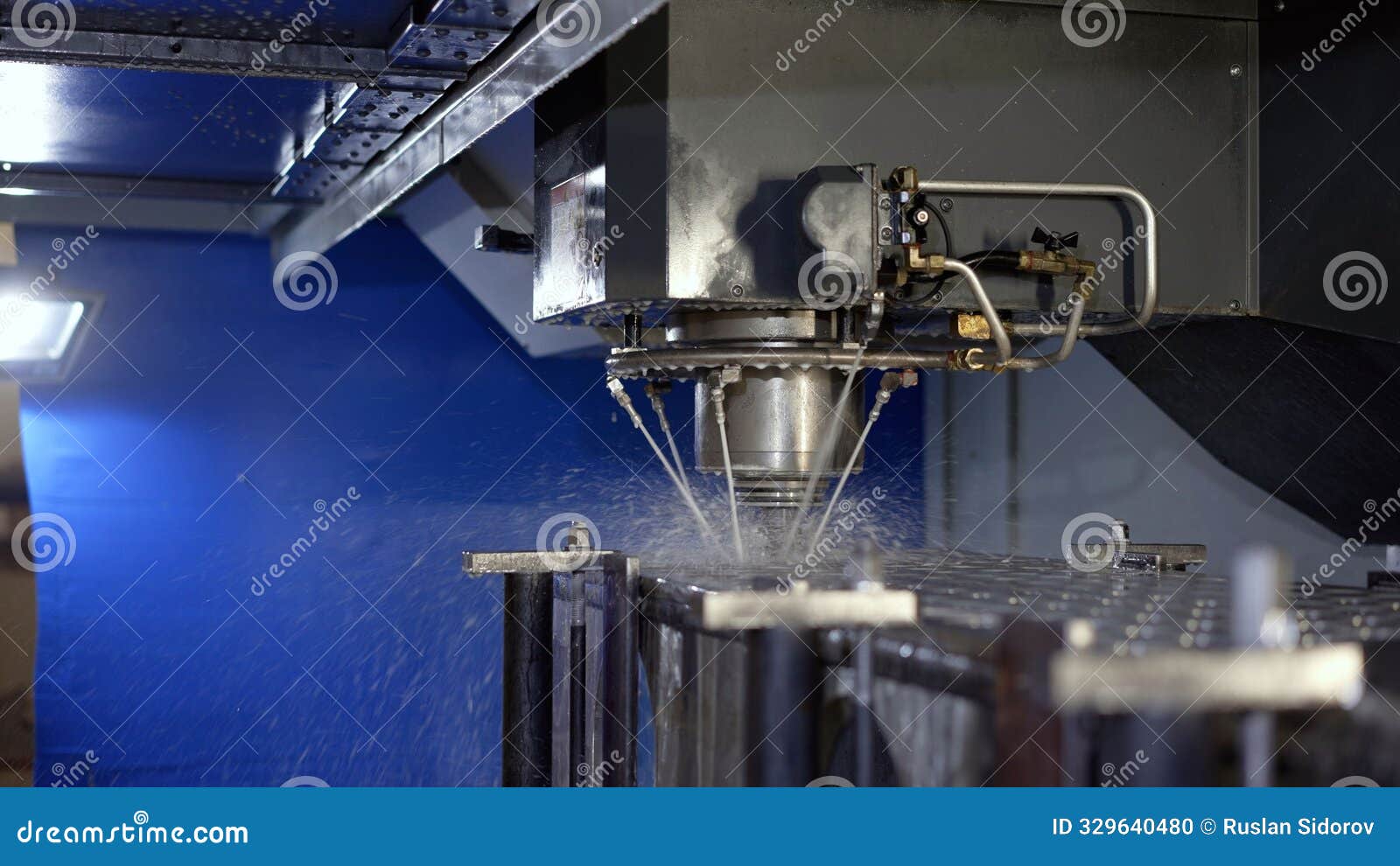 Industrial Conveyor Belt in Motion Inside a Manufacturing Machine ...