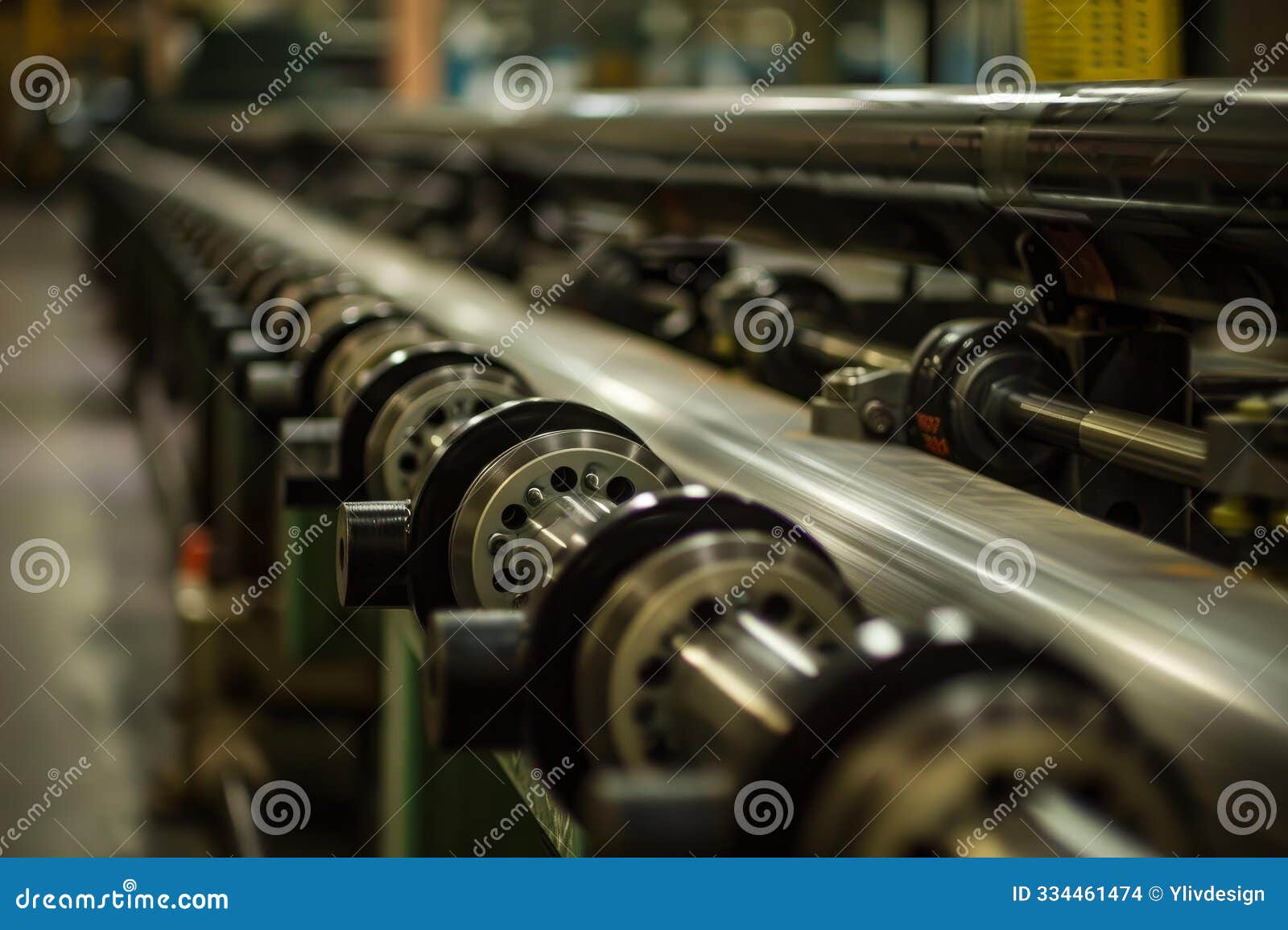 Industrial Conveyor Belt System Moving Metal Material through Rollers ...