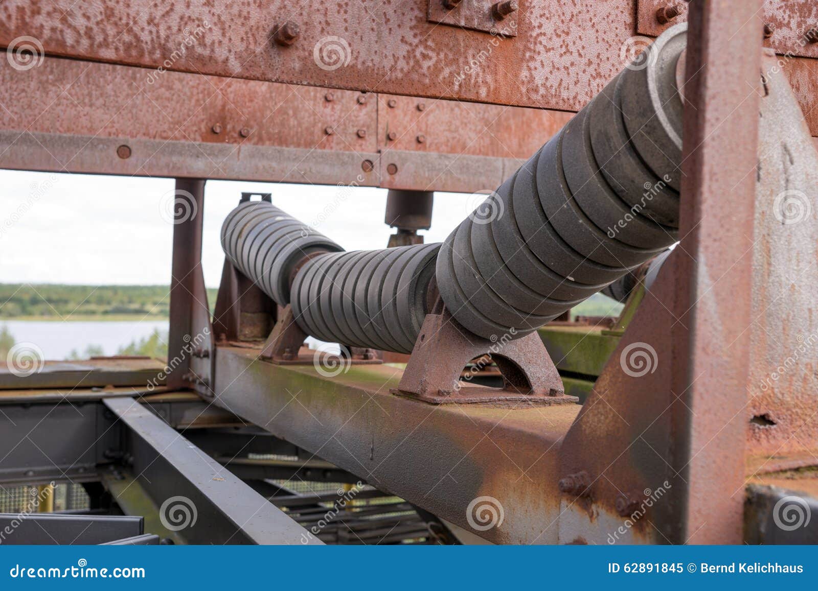 Industrial conveyor roller stock image. Image of brown - 62891845