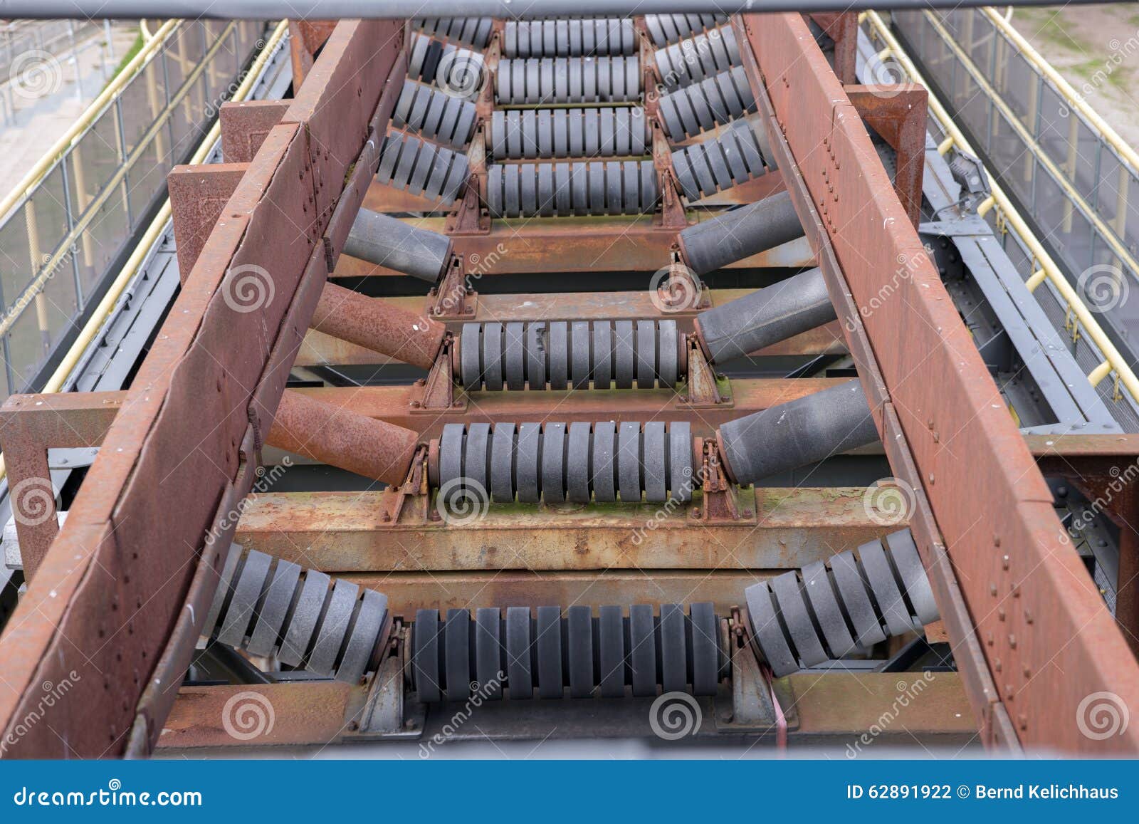 Industrial conveyor roller stock photo. Image of rusty - 62891922