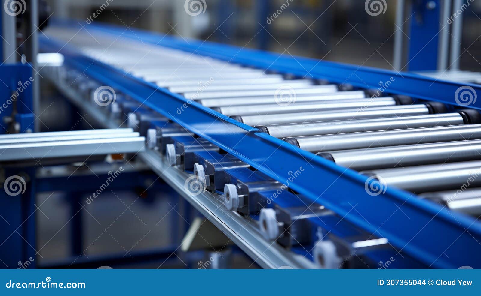 Industrial Conveyor System Moving Products Efficiently Stock ...