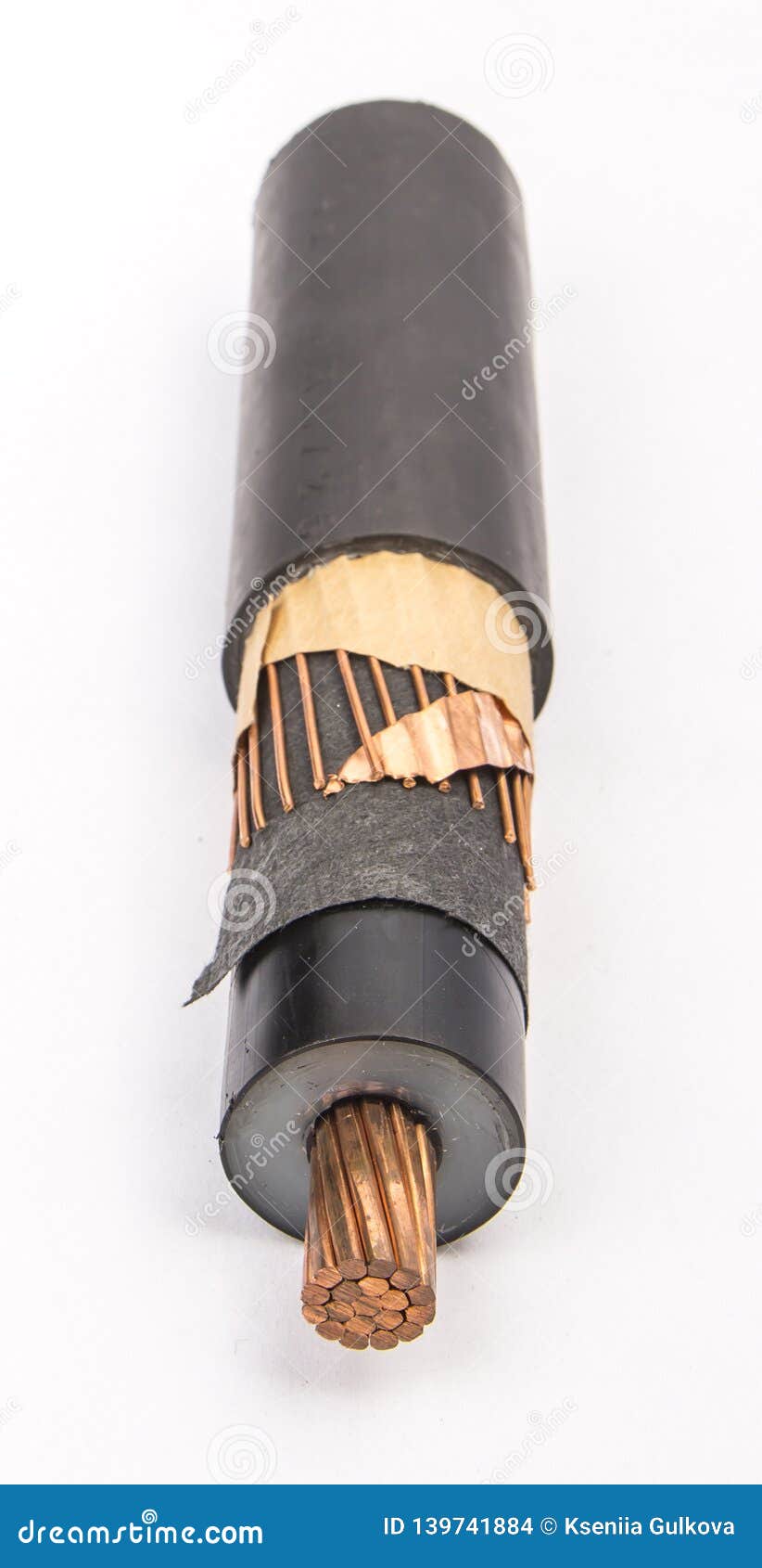 Cross Section of Low-voltage Cable. Stock Photo - Image of lead ...