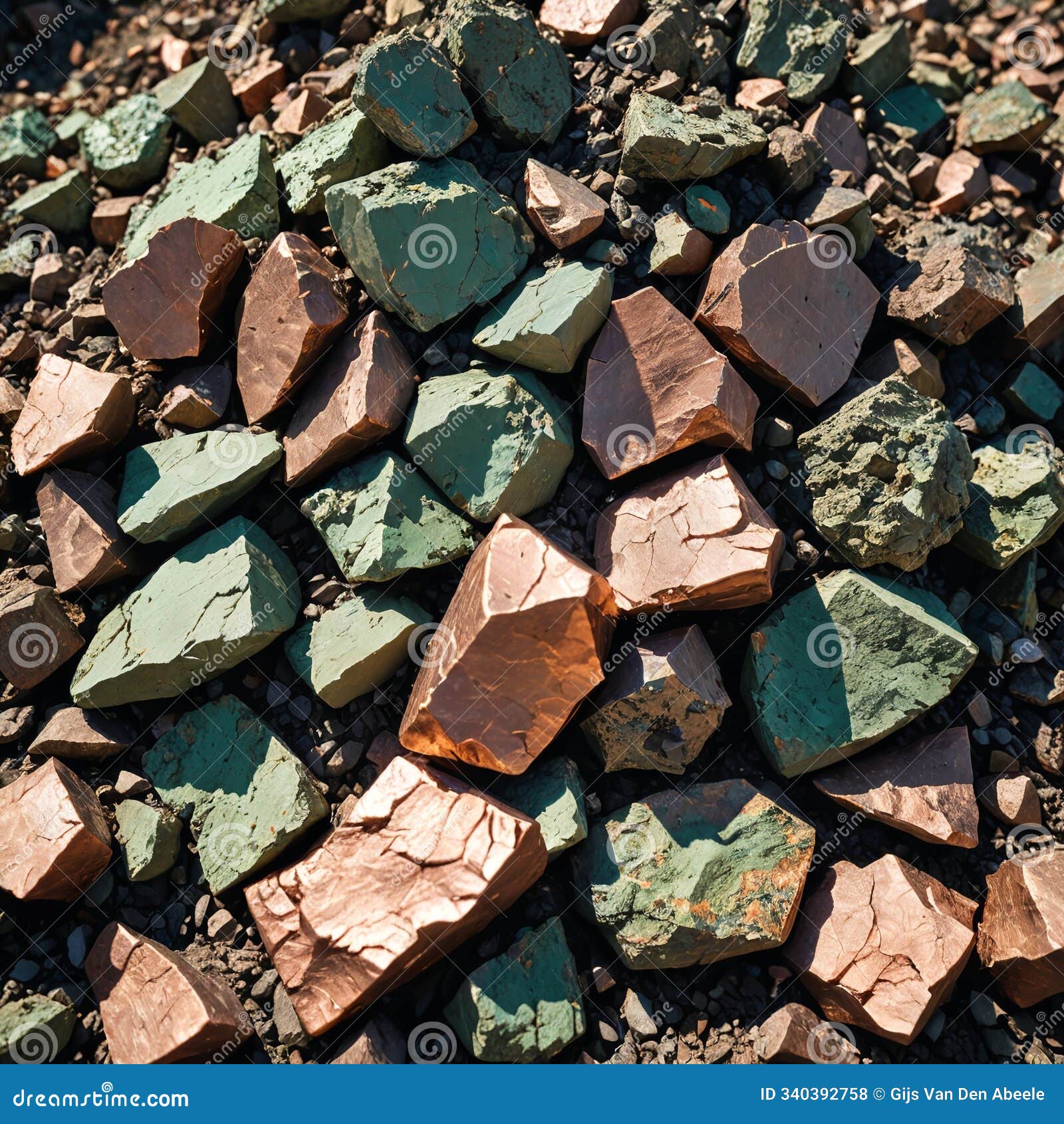 Industrial Copper Ore Pile Under Natural Sunlight Stock Illustration ...