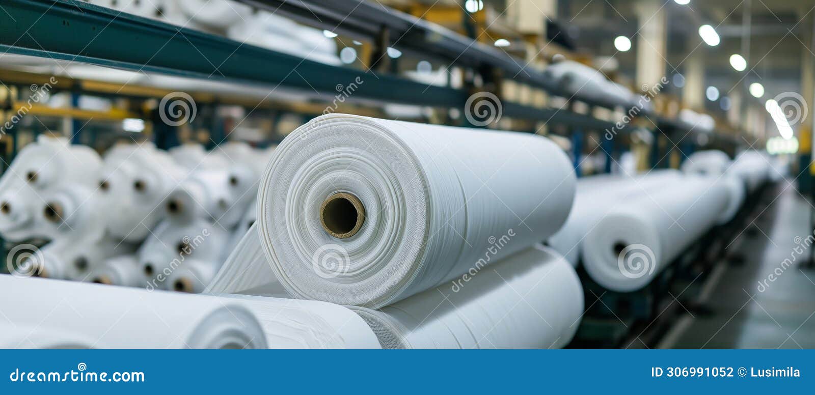 Industrial Cotton Fabric Rolls Stock Illustration - Illustration of ...