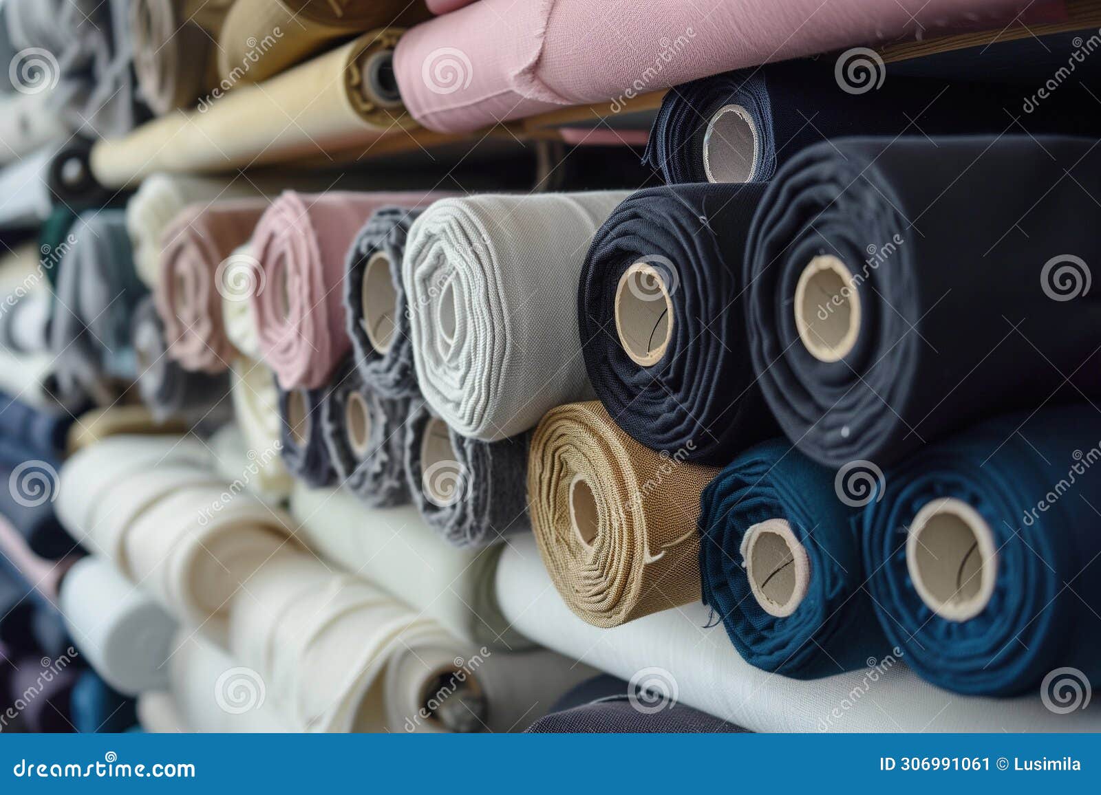 Industrial Cotton Fabric Rolls Stock Illustration - Illustration of ...